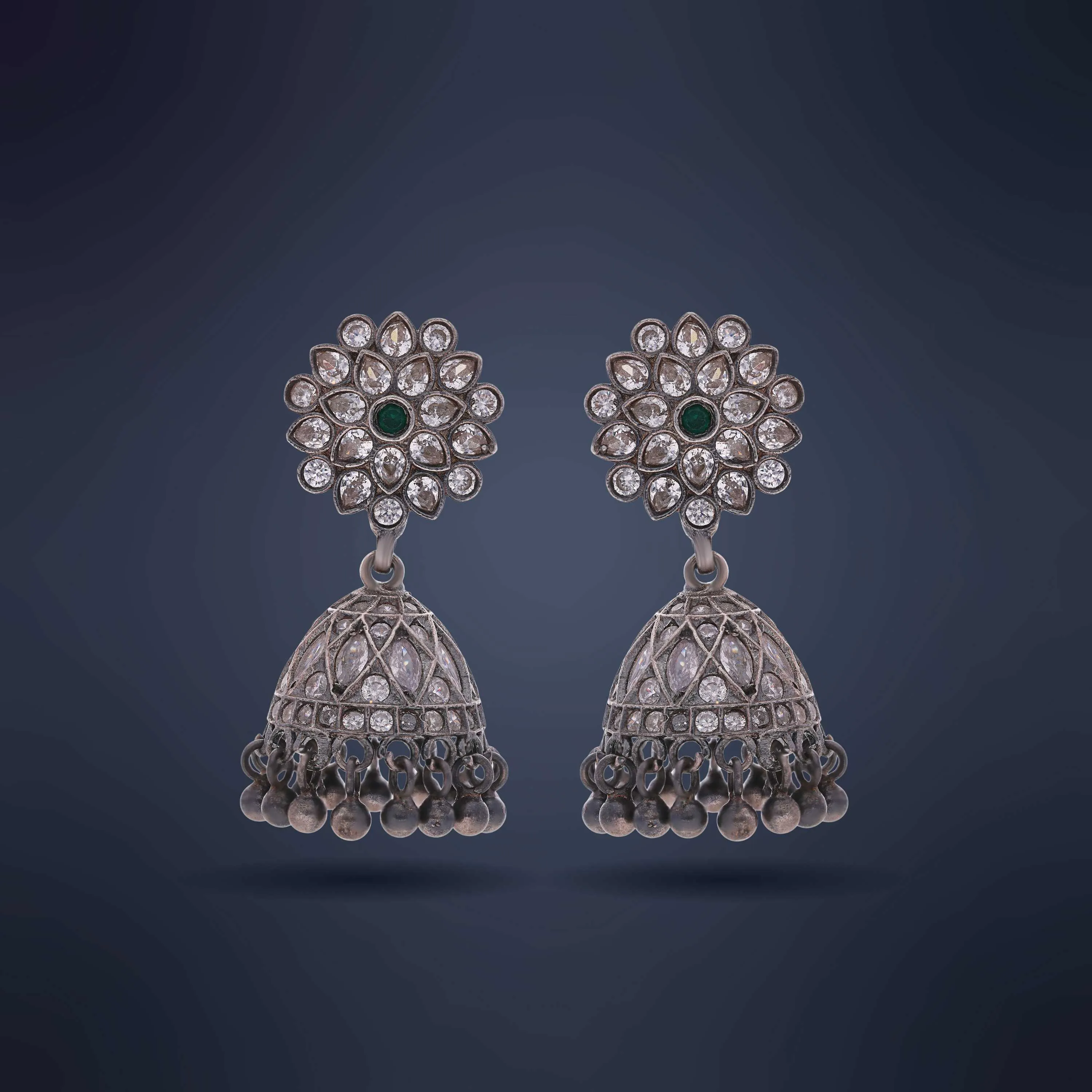 Antique Finished And Detailed Silver Studs