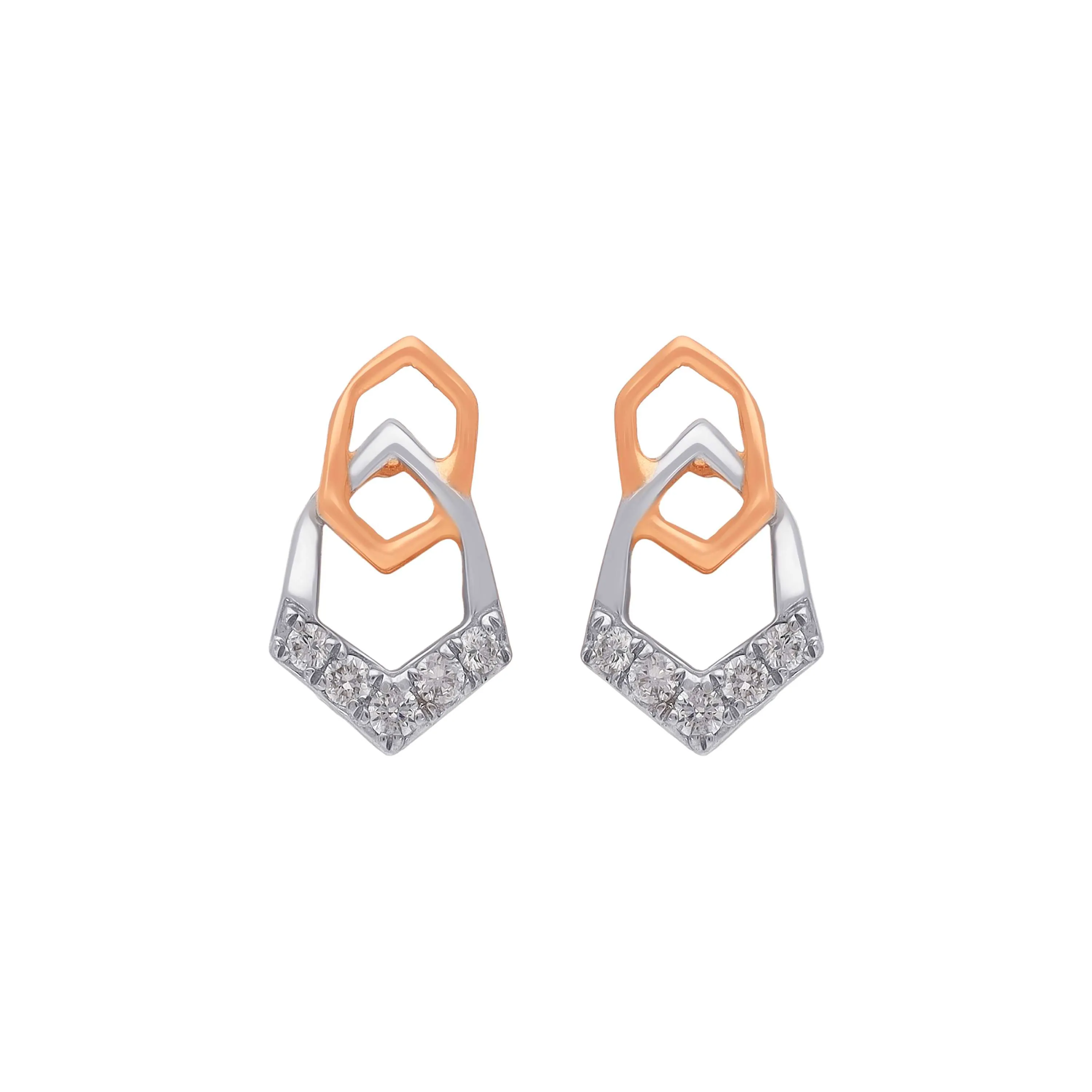Glamorously Detailed And Diamond Studded Platinum Studs