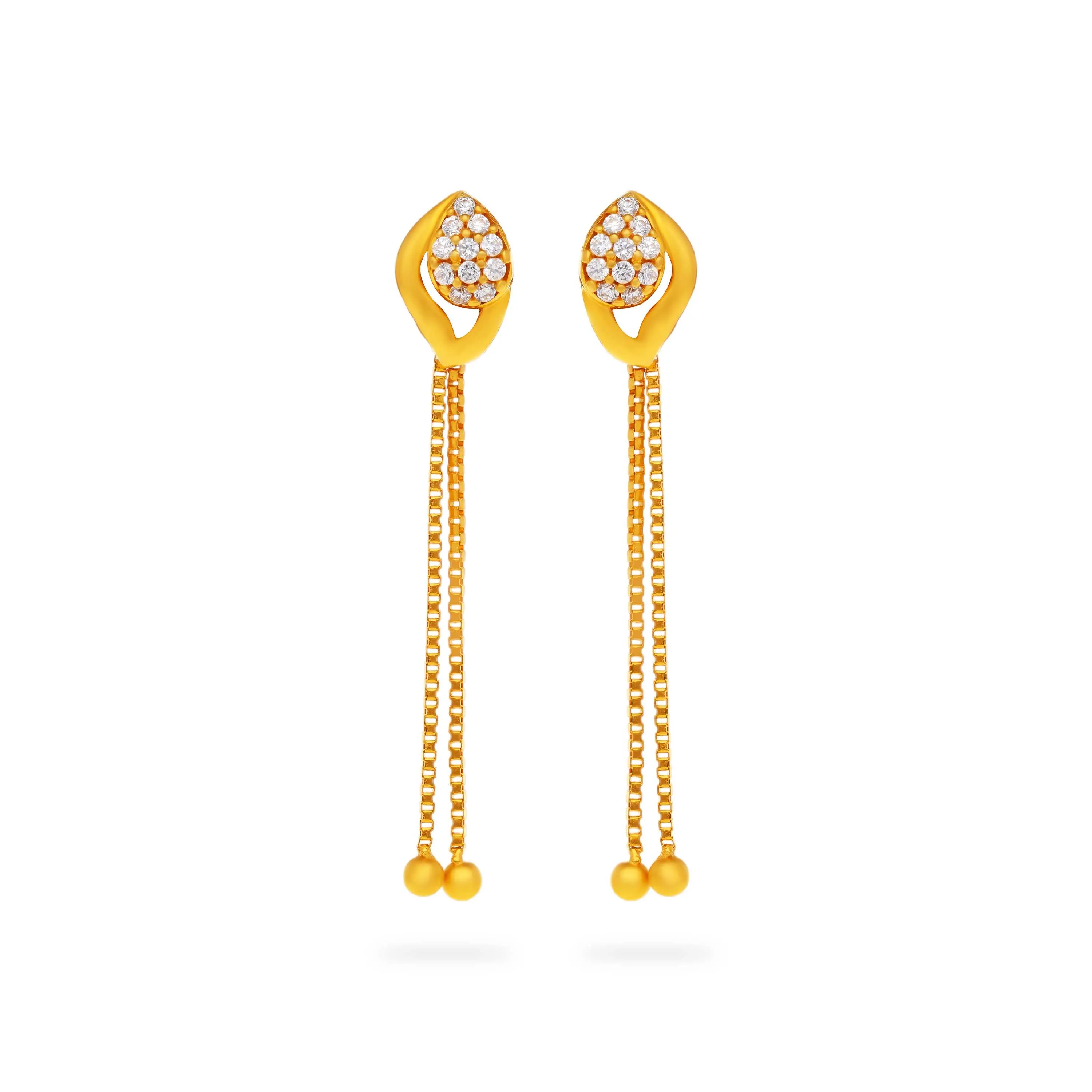 Premium Gorgeously Detailed And Studded 22KT Gold Drops