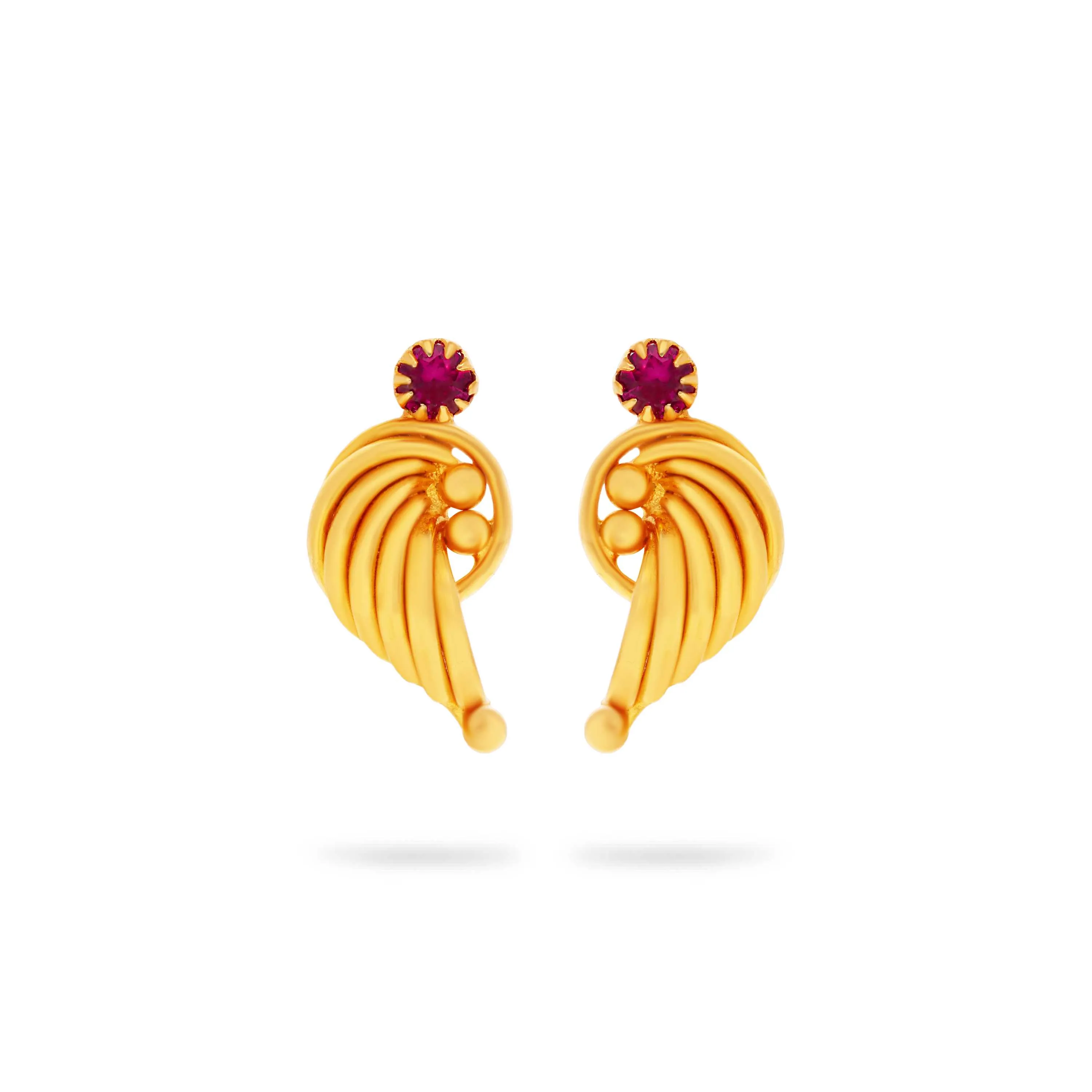 Gorgeously Detailed Kerala Pattern 22KT Gold Studs