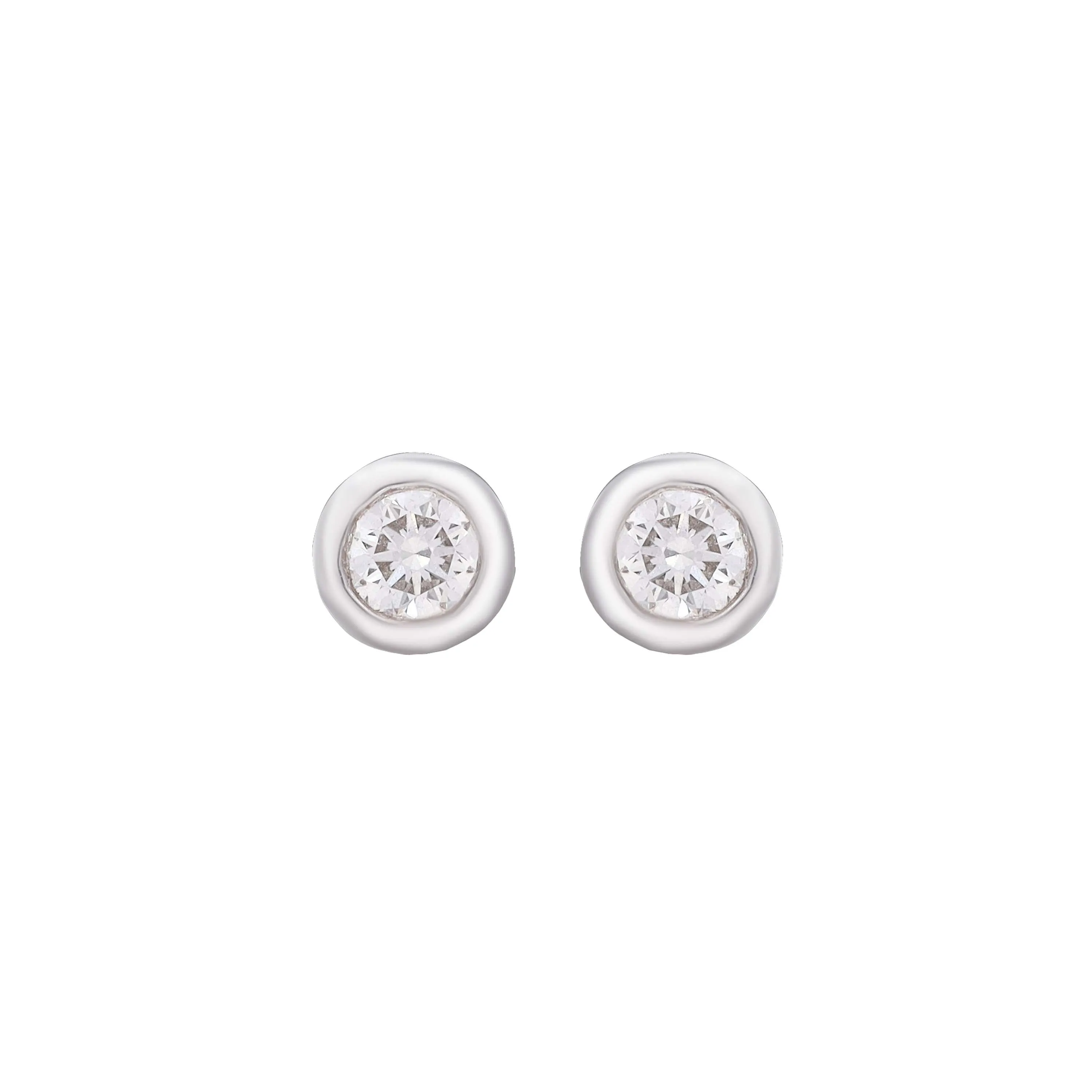 Charmingly Detailed And Diamond Studded Platinum Studs