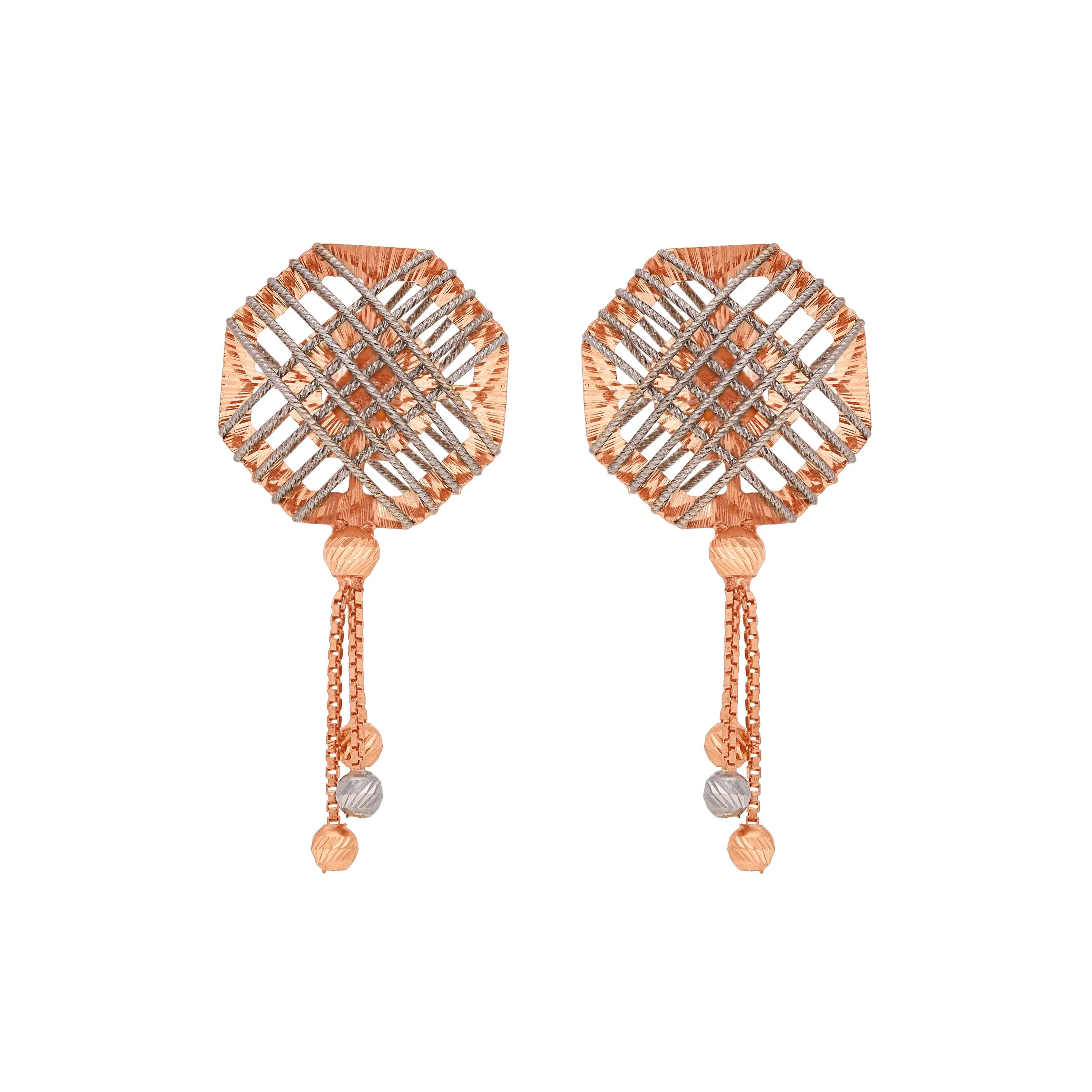 Fancy Finely Detailed And Crafted 18KT Rose Gold Drops