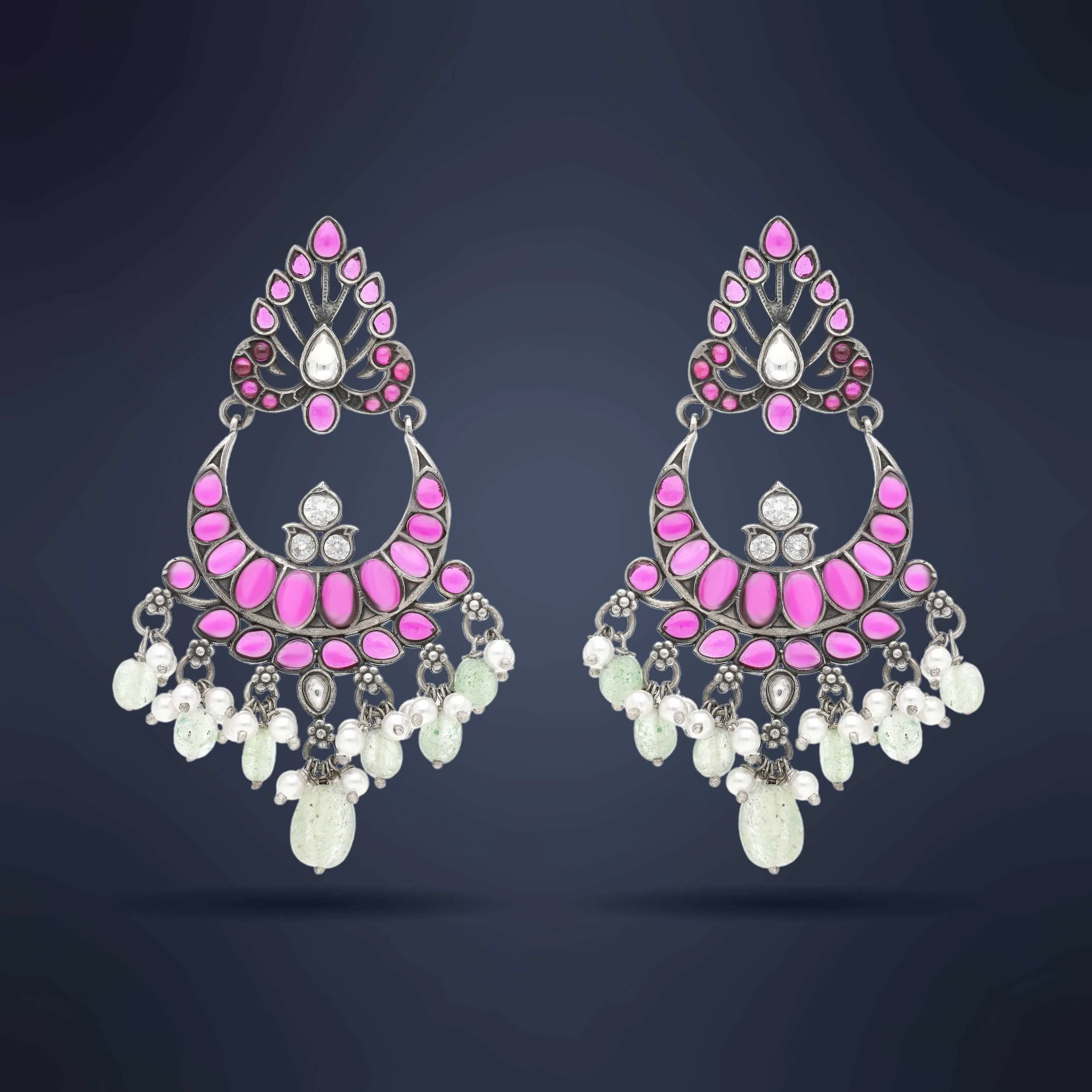 Antique Finished And Detailed Silver Studs