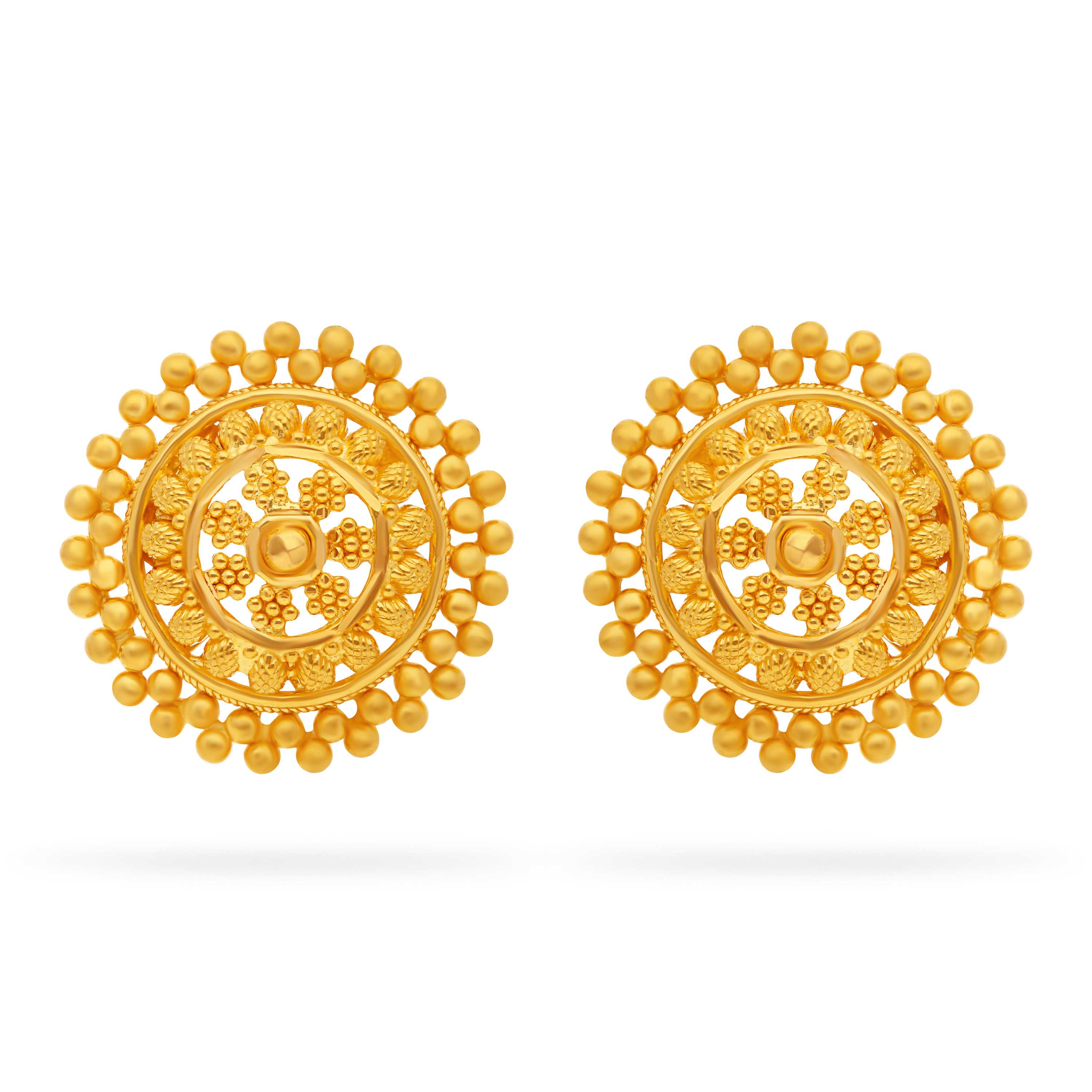 Gorgeously Detailed 22KT Gold Studs