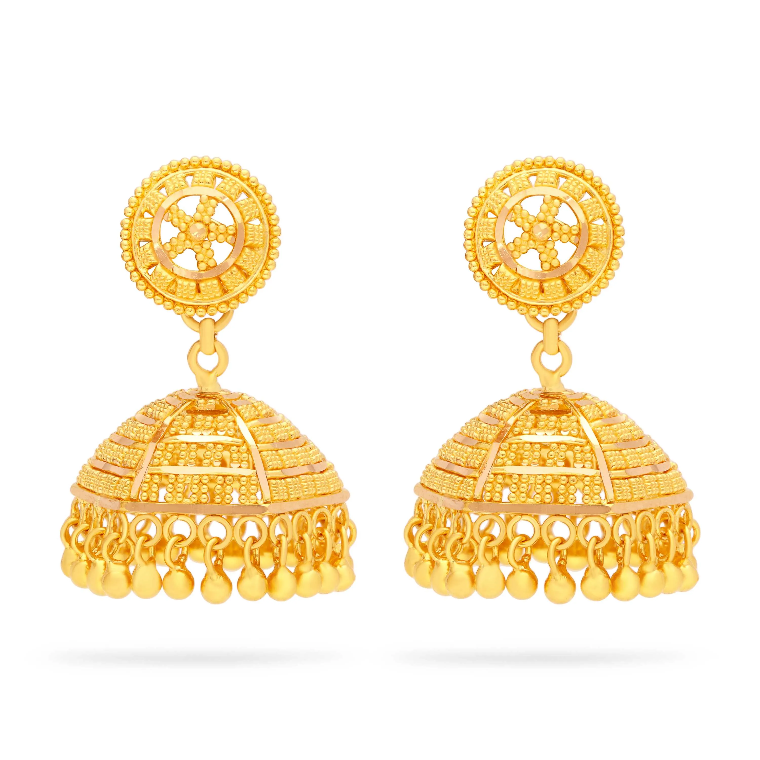 Gorgeously Detailed And Crafted 22KT Gold Drops For Women