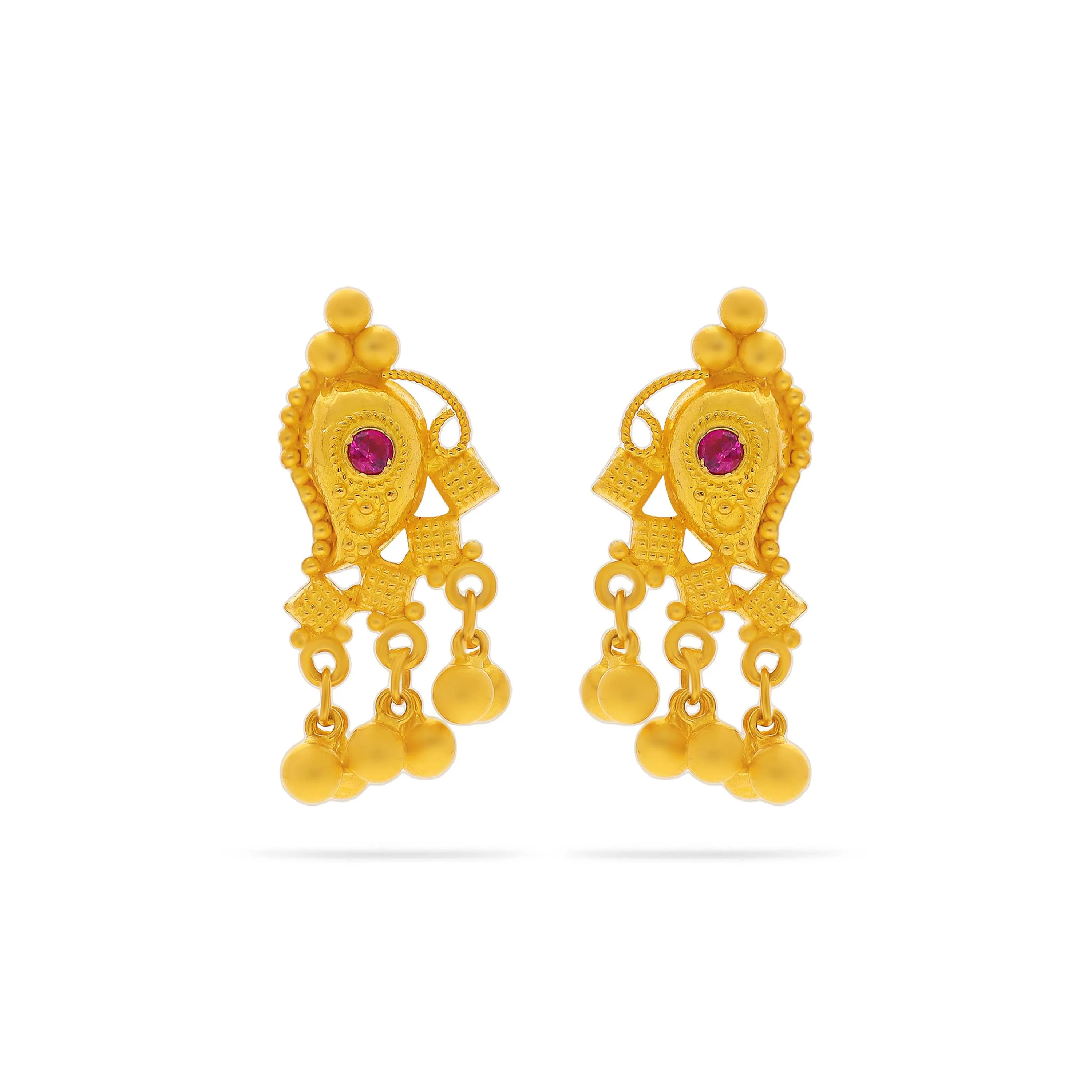 Classic Finely Detailed And Crafted 22KT Gold Studs