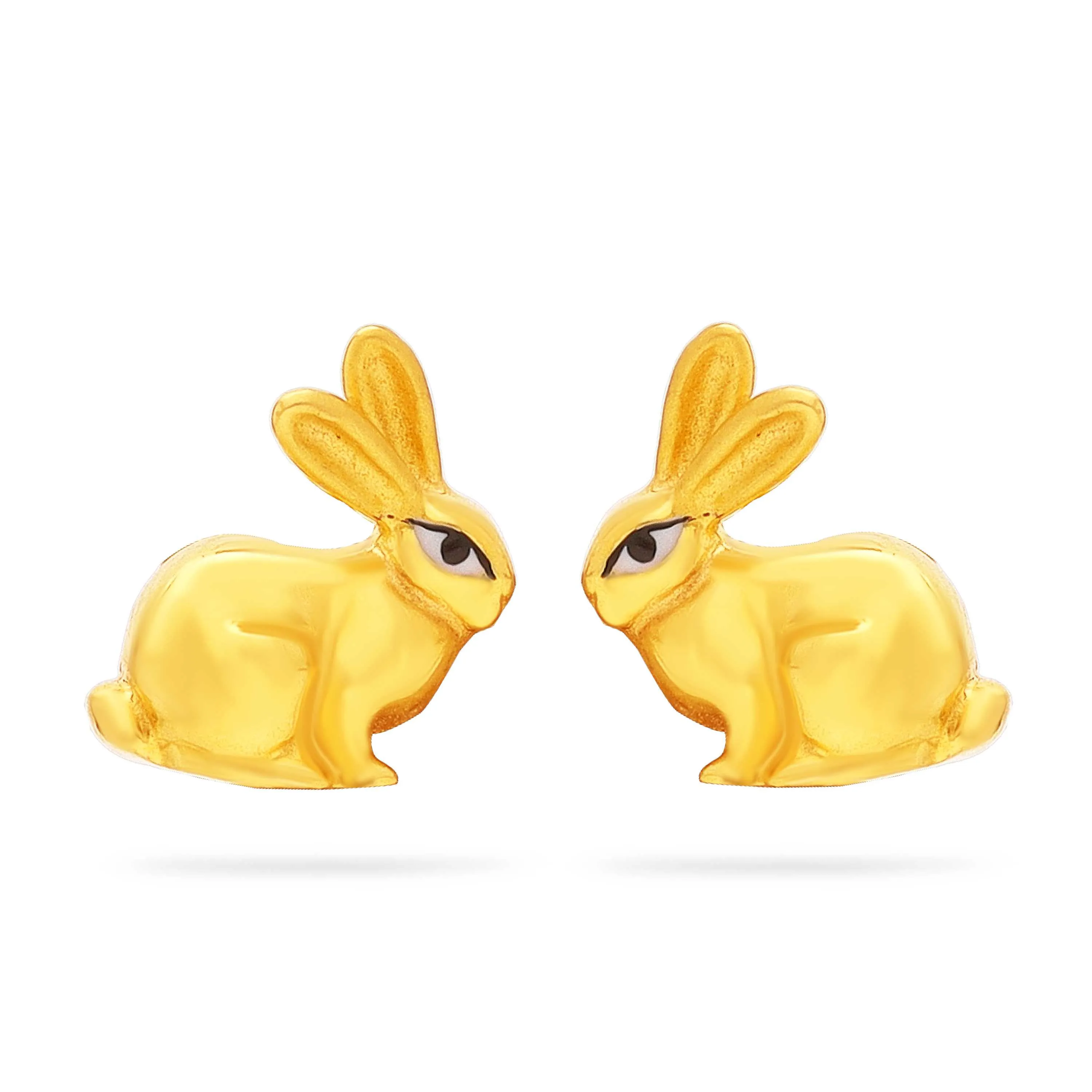 Matte Finished And Detailed 22KT Gold Studs For Kids
