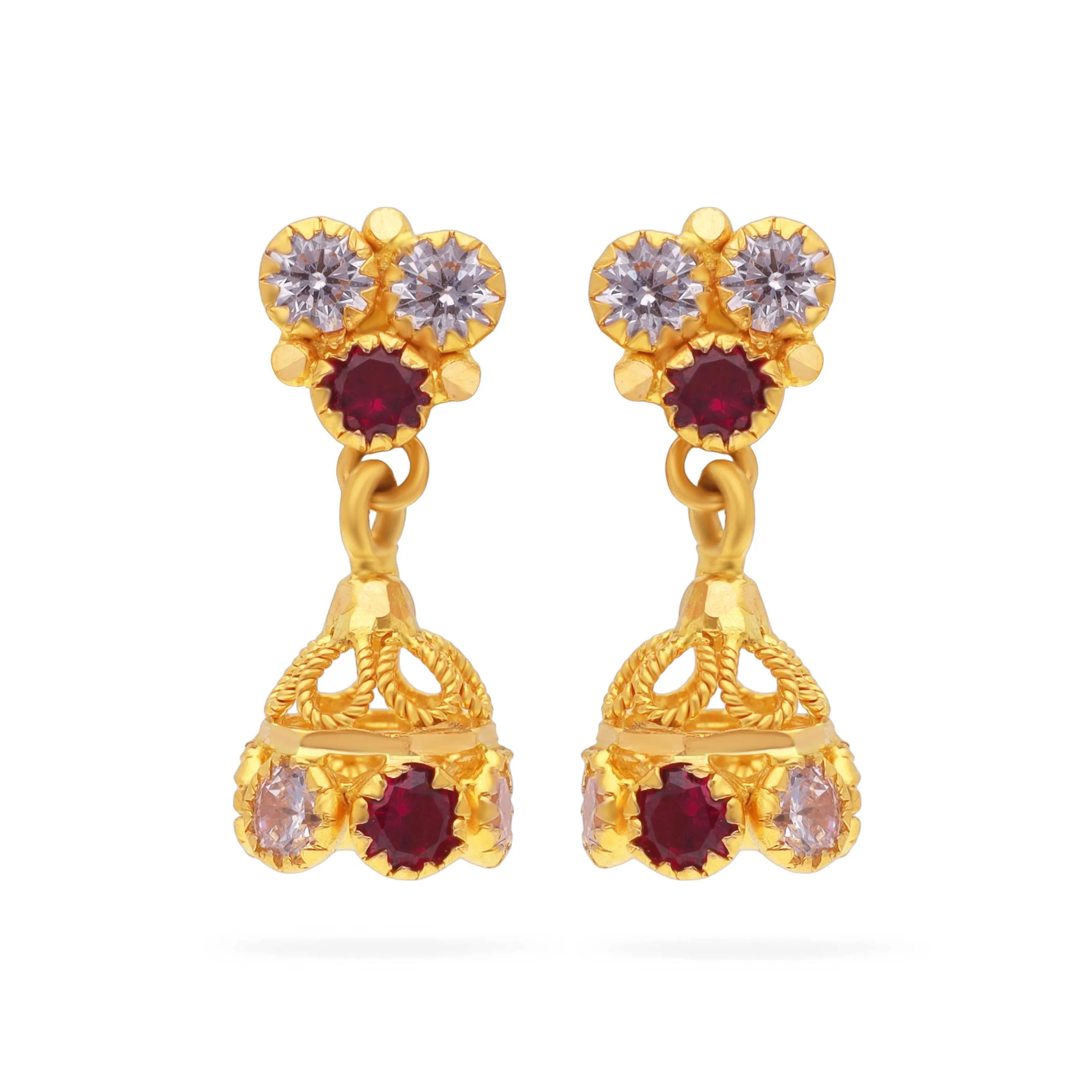 One Of Its Kind Finely Detailed And Studded 22KT Gold Drops