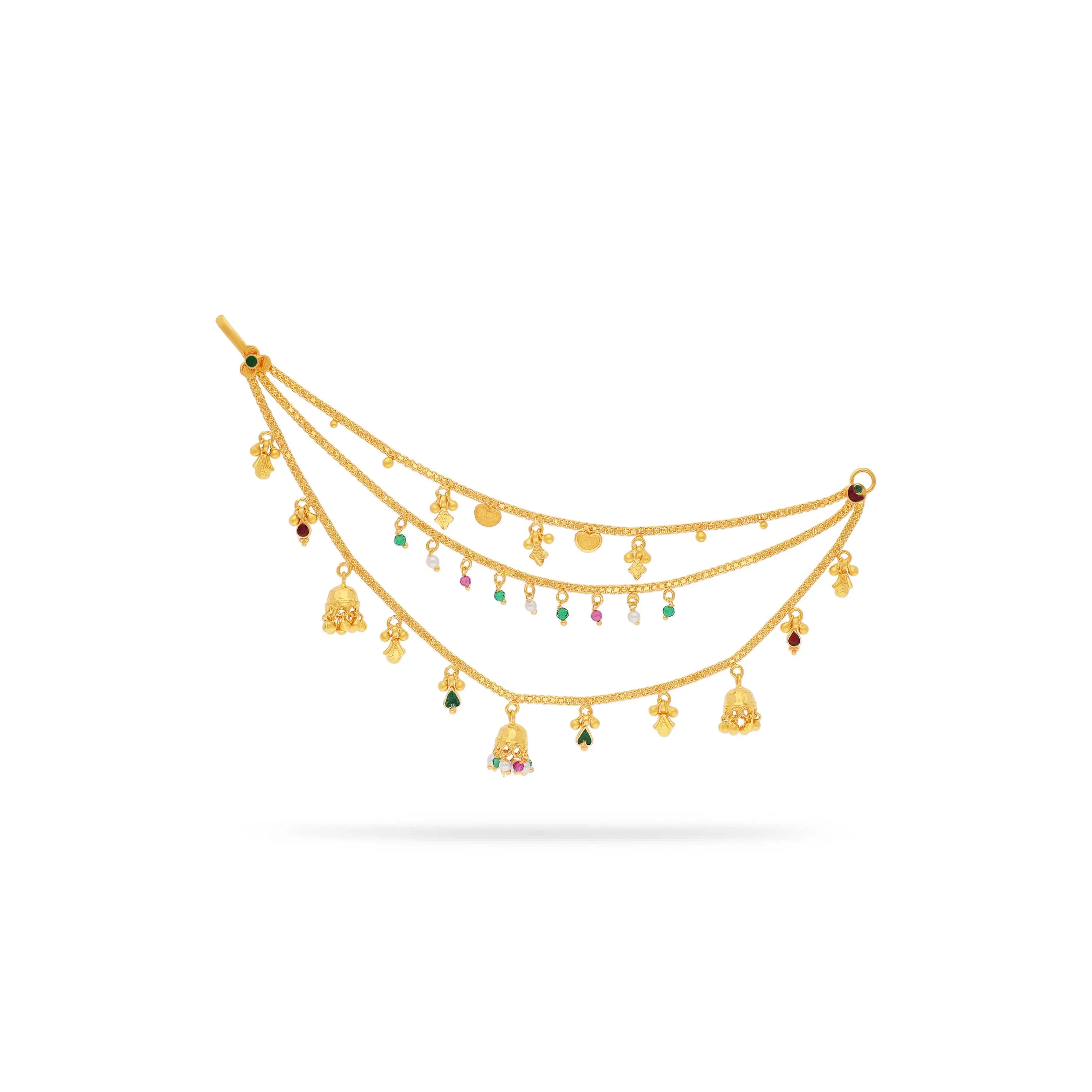 Classic Enamel Worked And Matte Finished 22KT Gold Matty For Women