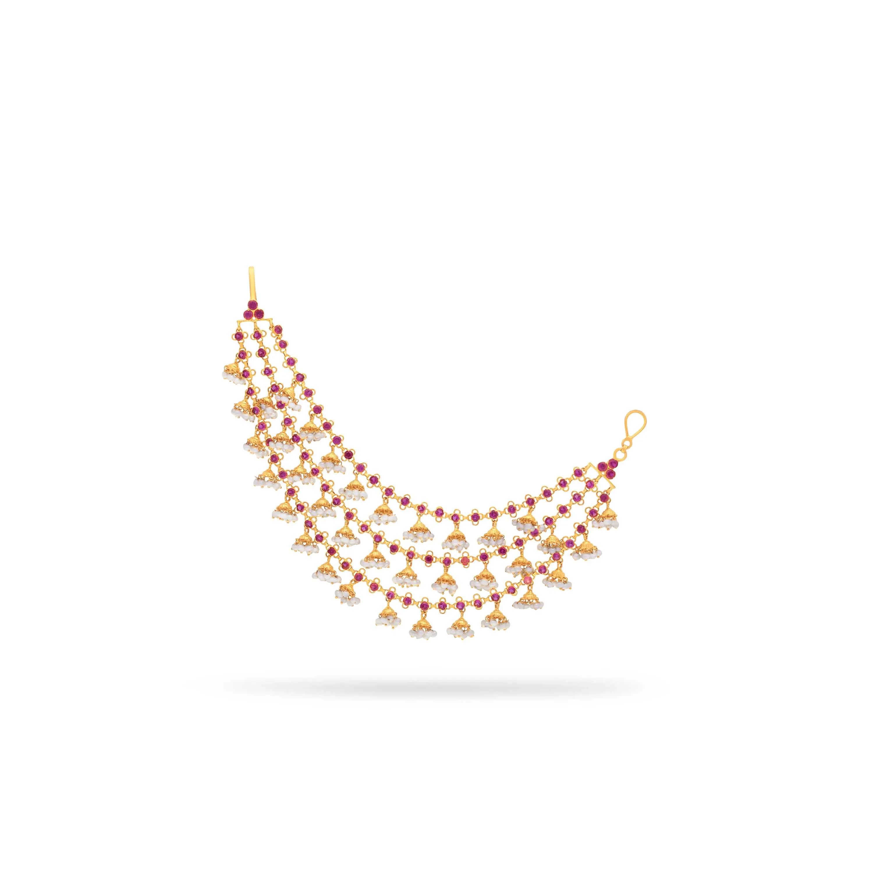 Classic Finely Detailed And Studded 22KT Gold Matty For Women