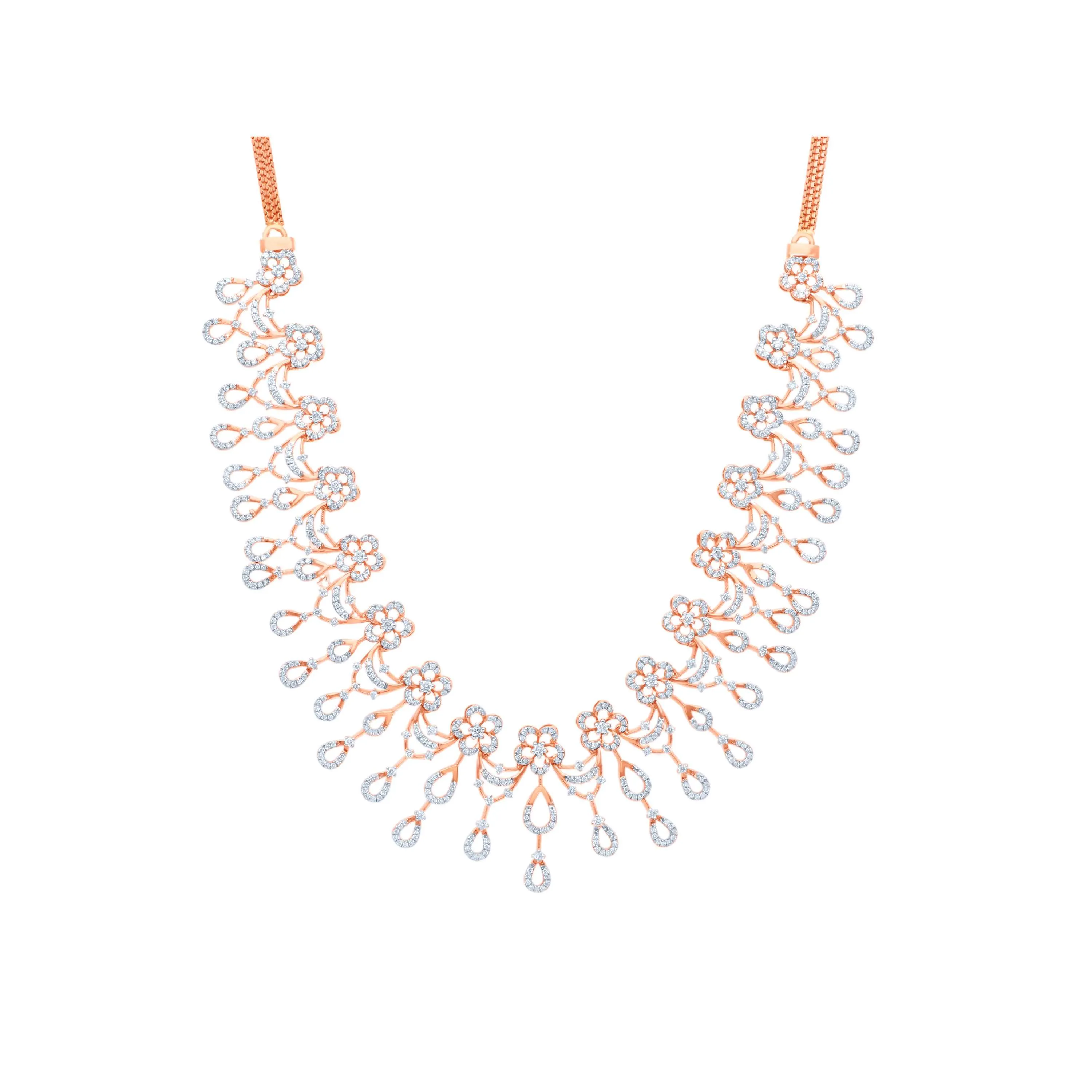 Charming Intricately Studded 18KT Diamond Necklace