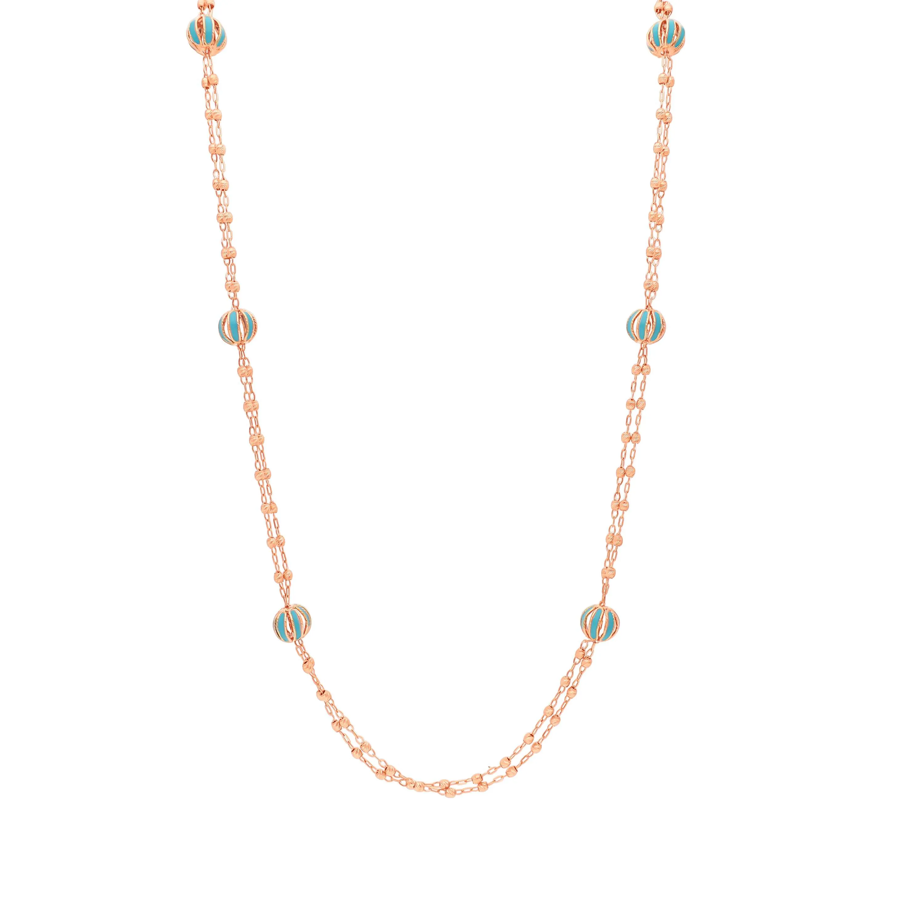 Specially Crafted And Enamel Worked 18KT Rose Gold Fancy Chain