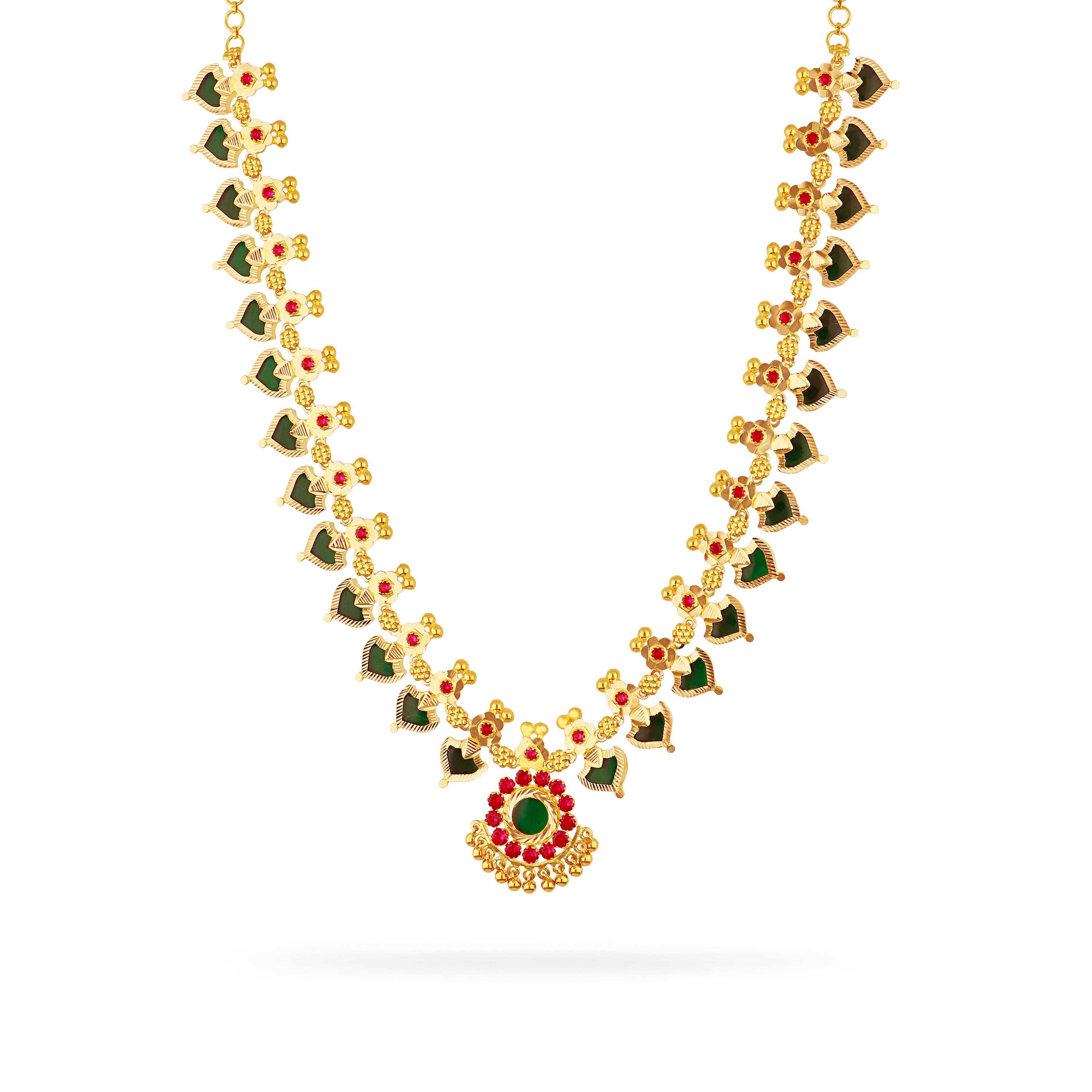 Traditionally Crafted Pallakka Pattern 22KT Gold Necklace