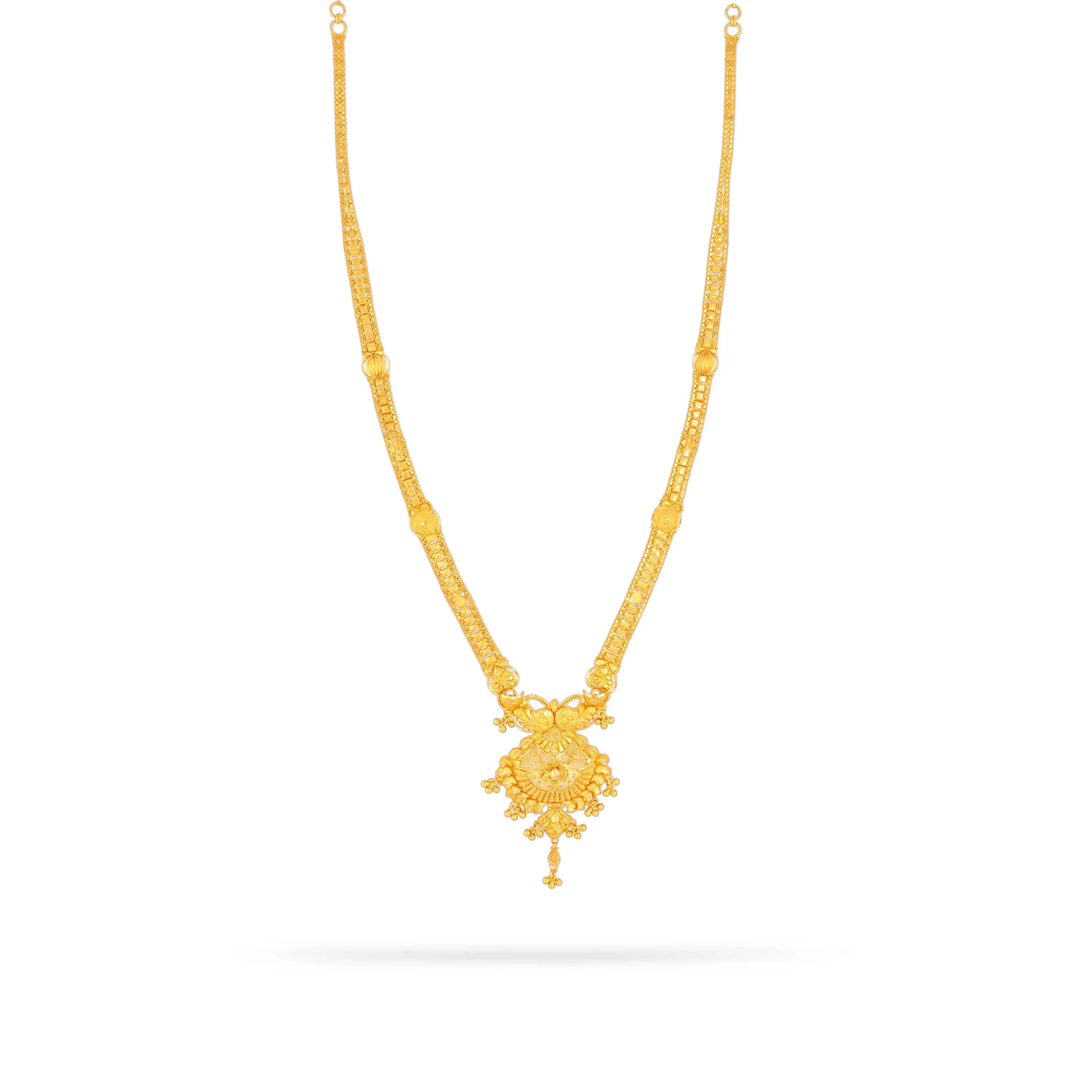 Gorgeously Detailed And Crafted 22KT Gold Haaram For Women