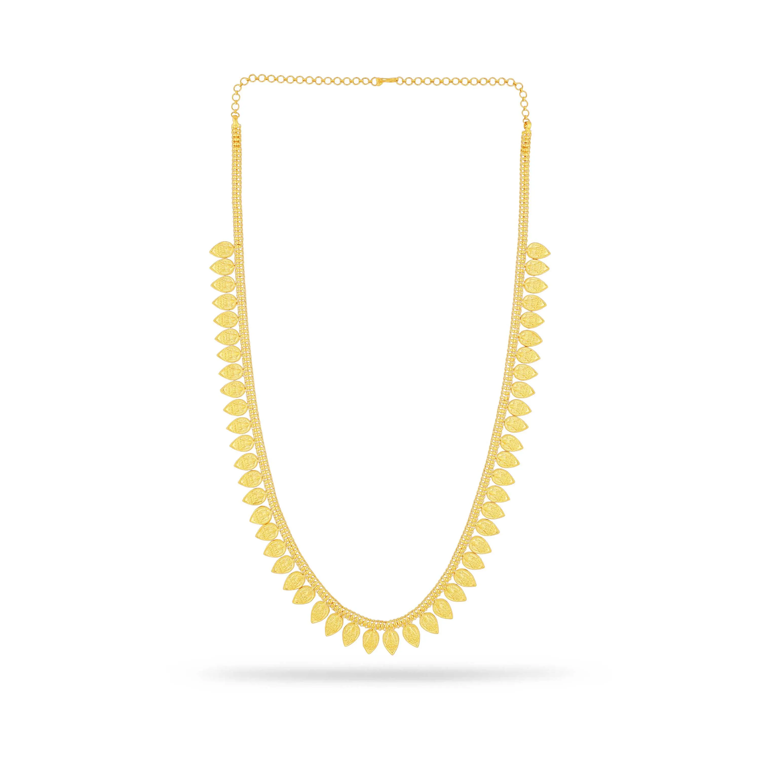 Traditionally Crafted And Detailed 22KT Gold Haaram For Women