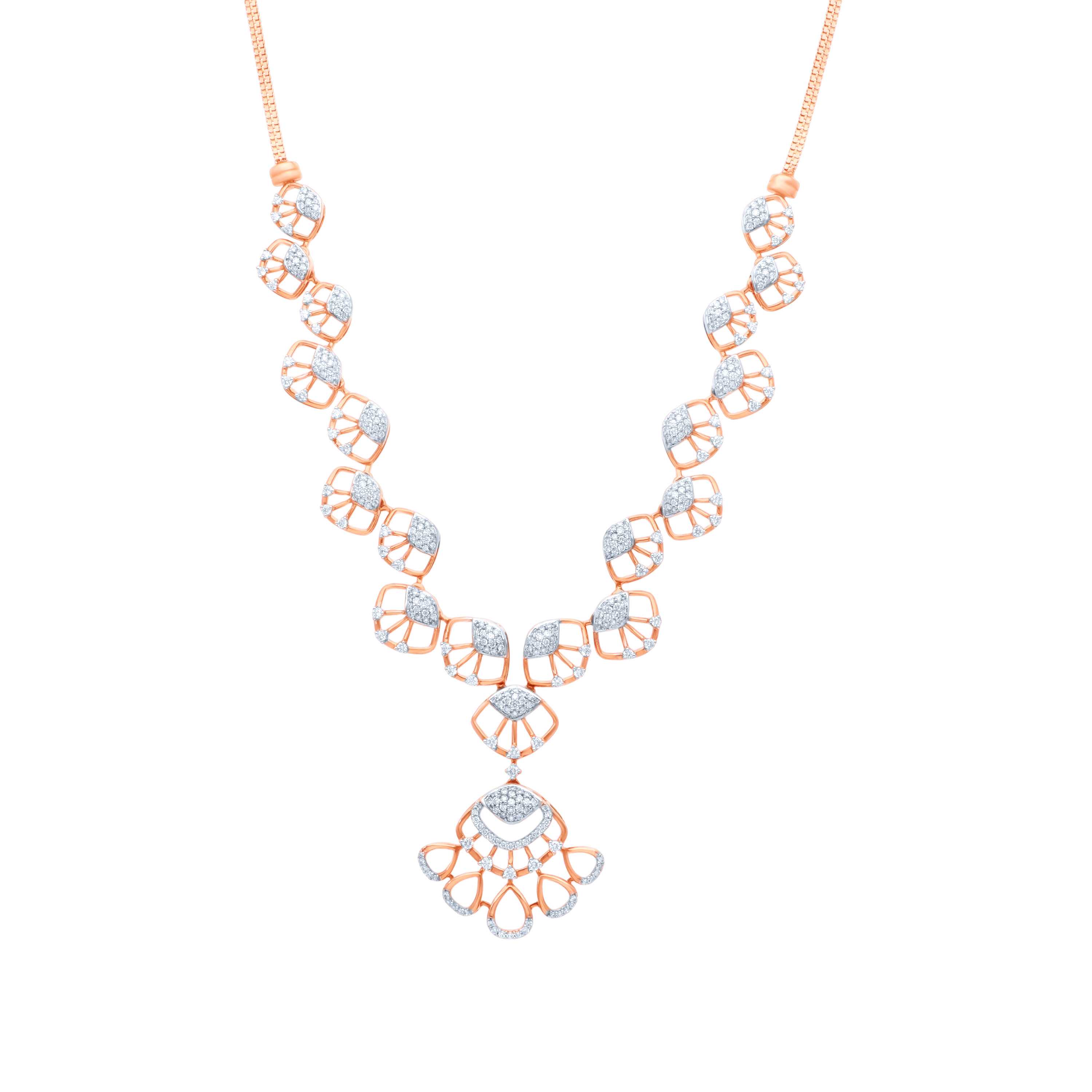 Classic Intricately Studded 18KT Diamond Necklace