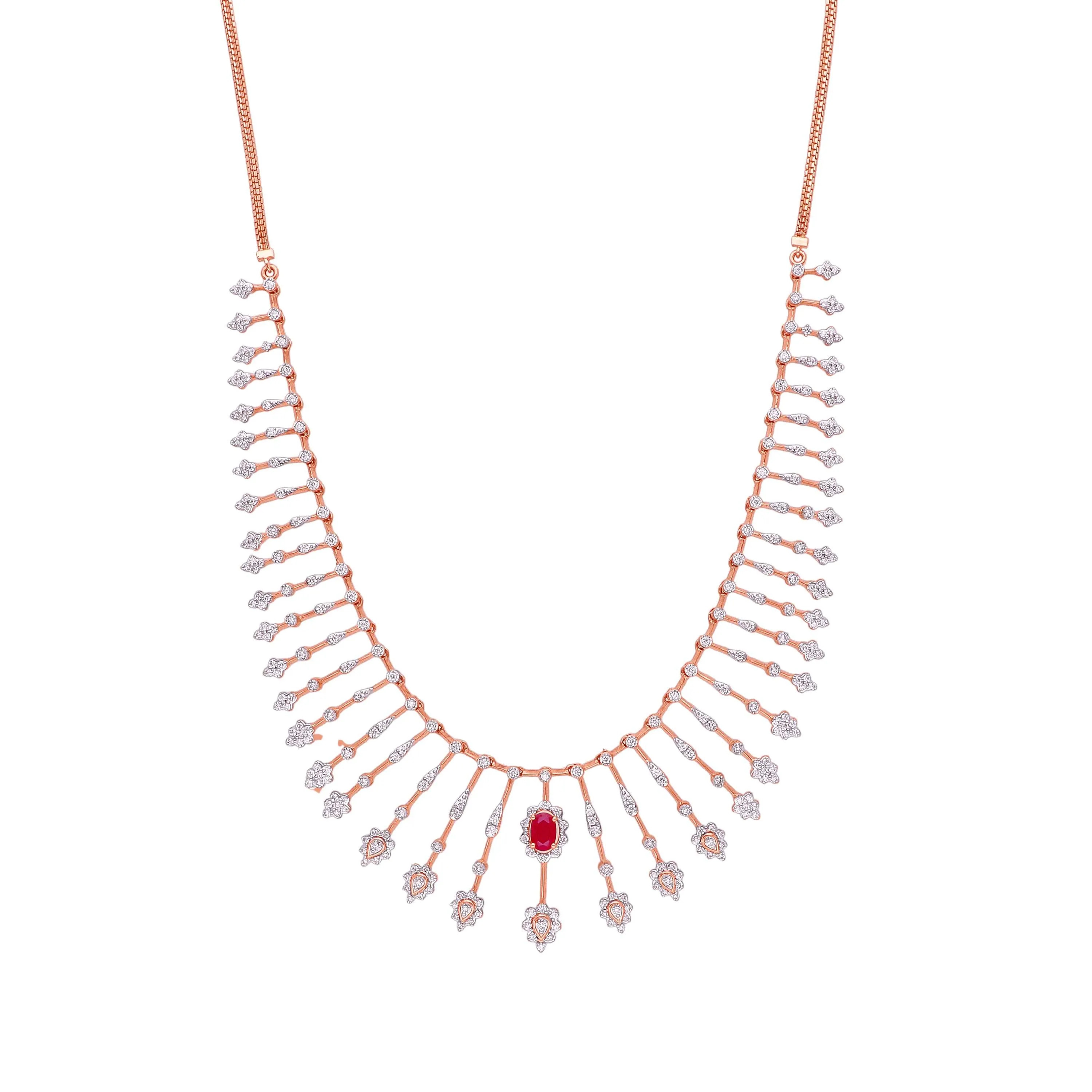 Glamorously Detailed 18KT Diamond Necklace For Women