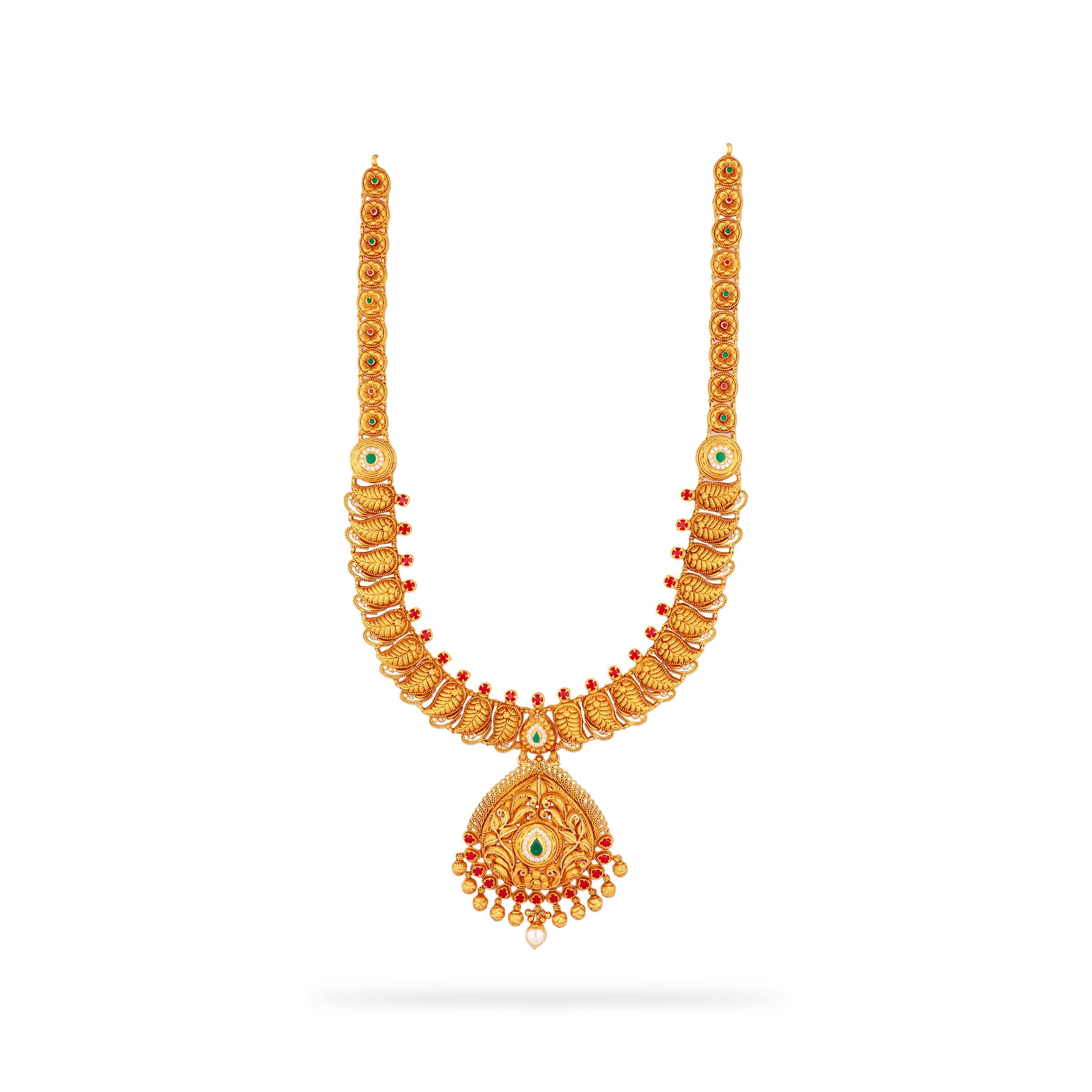 Classic Antique Finished And Studded 22KT Gold Fancy Chain