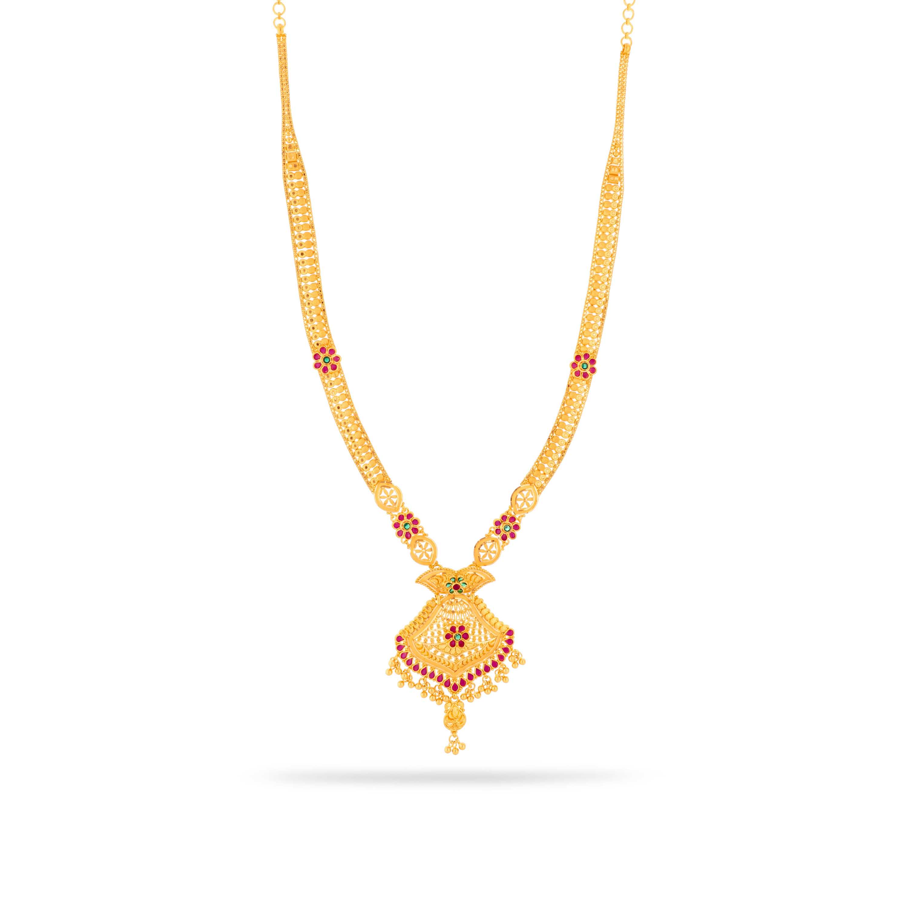 Specially Crafted And Detailed Bombay Pattern 22KT Gold Haaram
