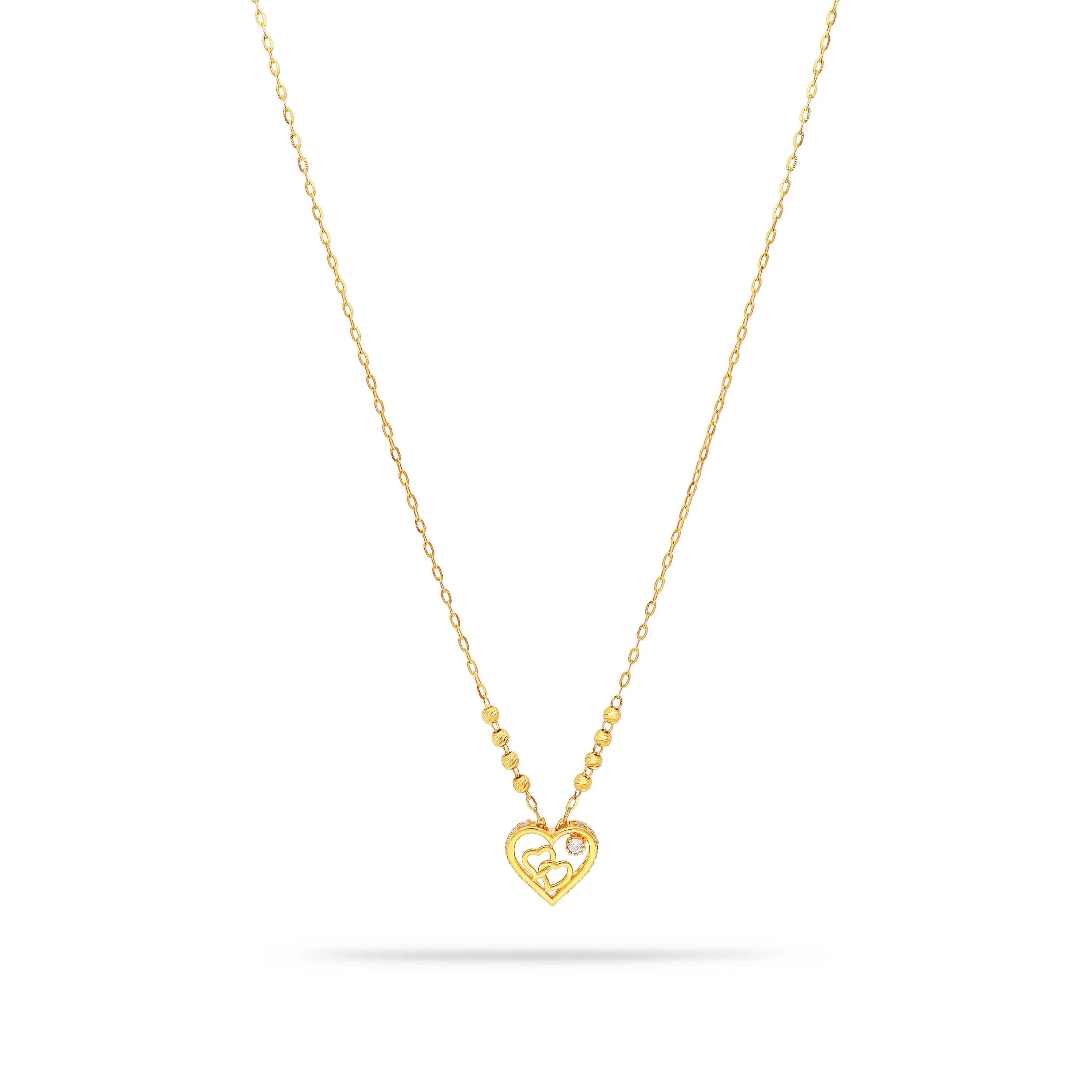 Studded And Detailed 22KT Gold Necklace For Kids