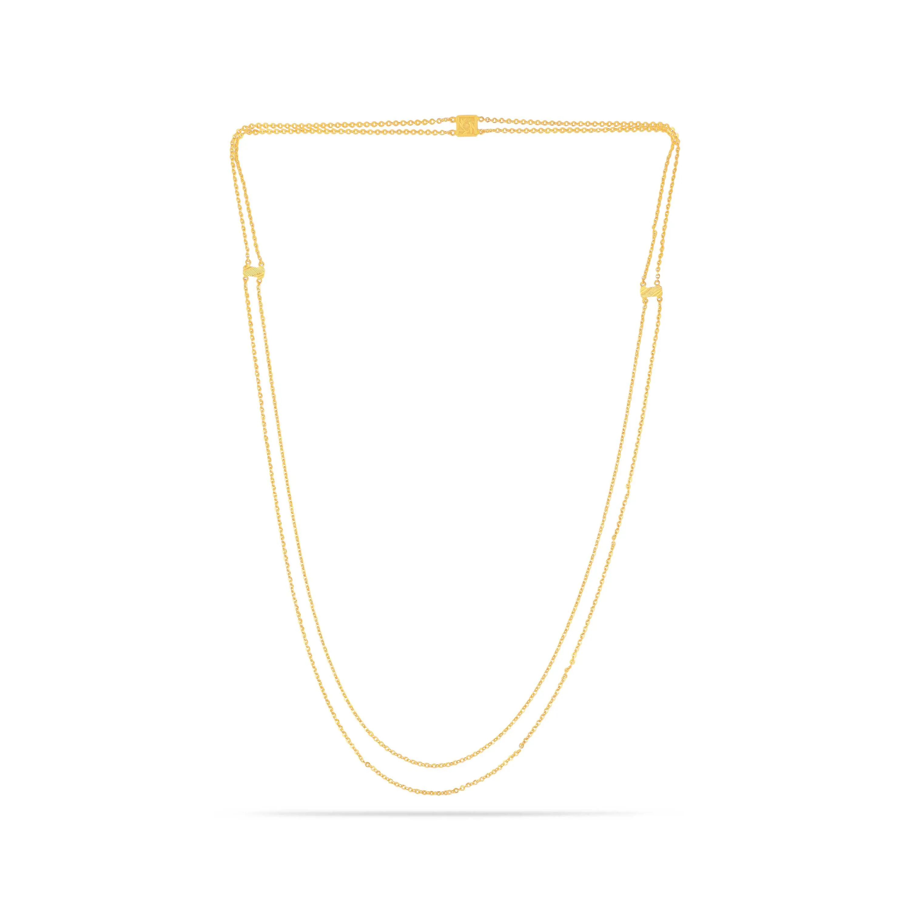 Traditionally Crafted And Detailed 22KT Gold Fancy Chain For Women