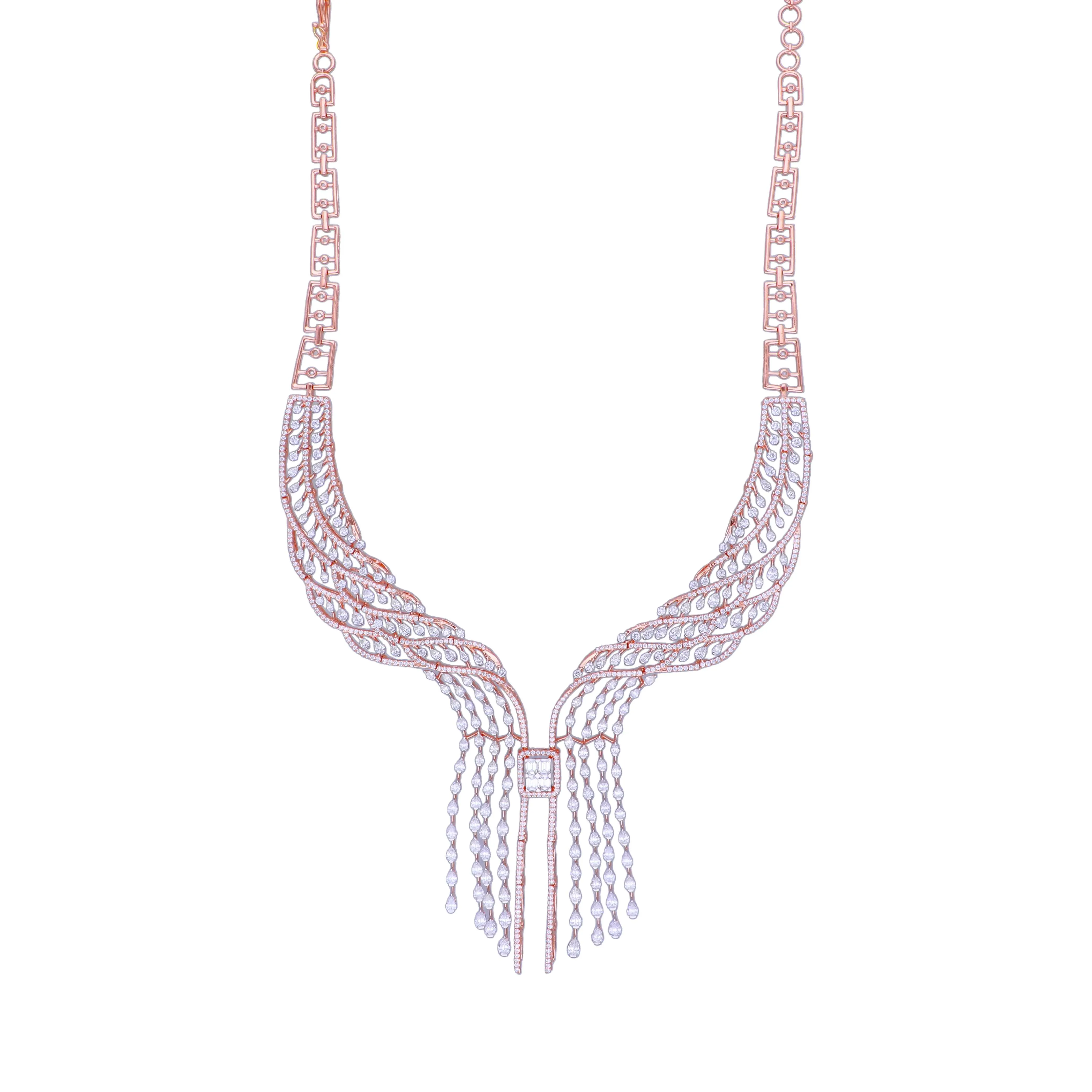 Exceptionally Studded And Detailed 18KT Diamond Necklace For Her