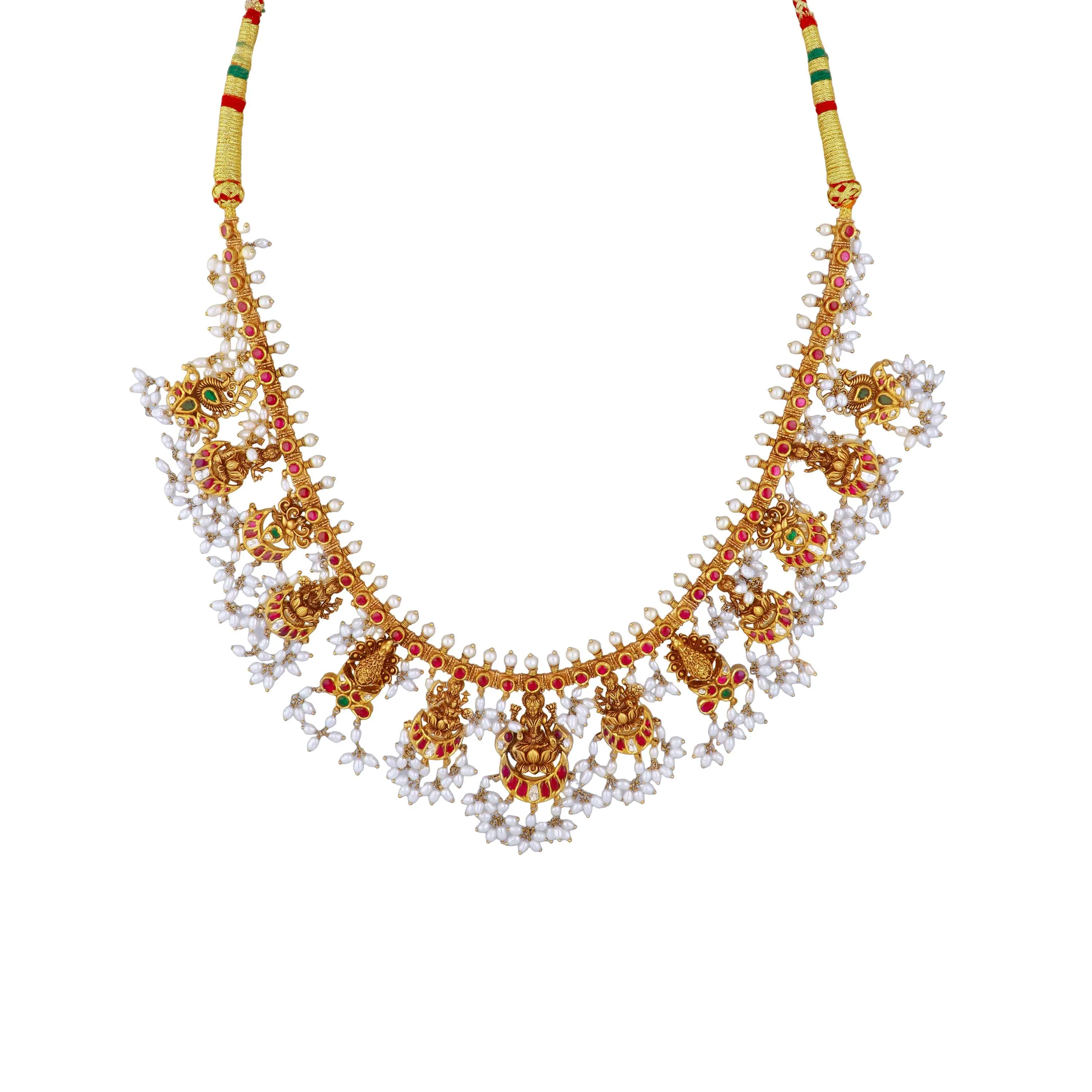 Divinely Detailed Ashtalakshmi 22KT Gold Nakasha Worked Fancy Chain