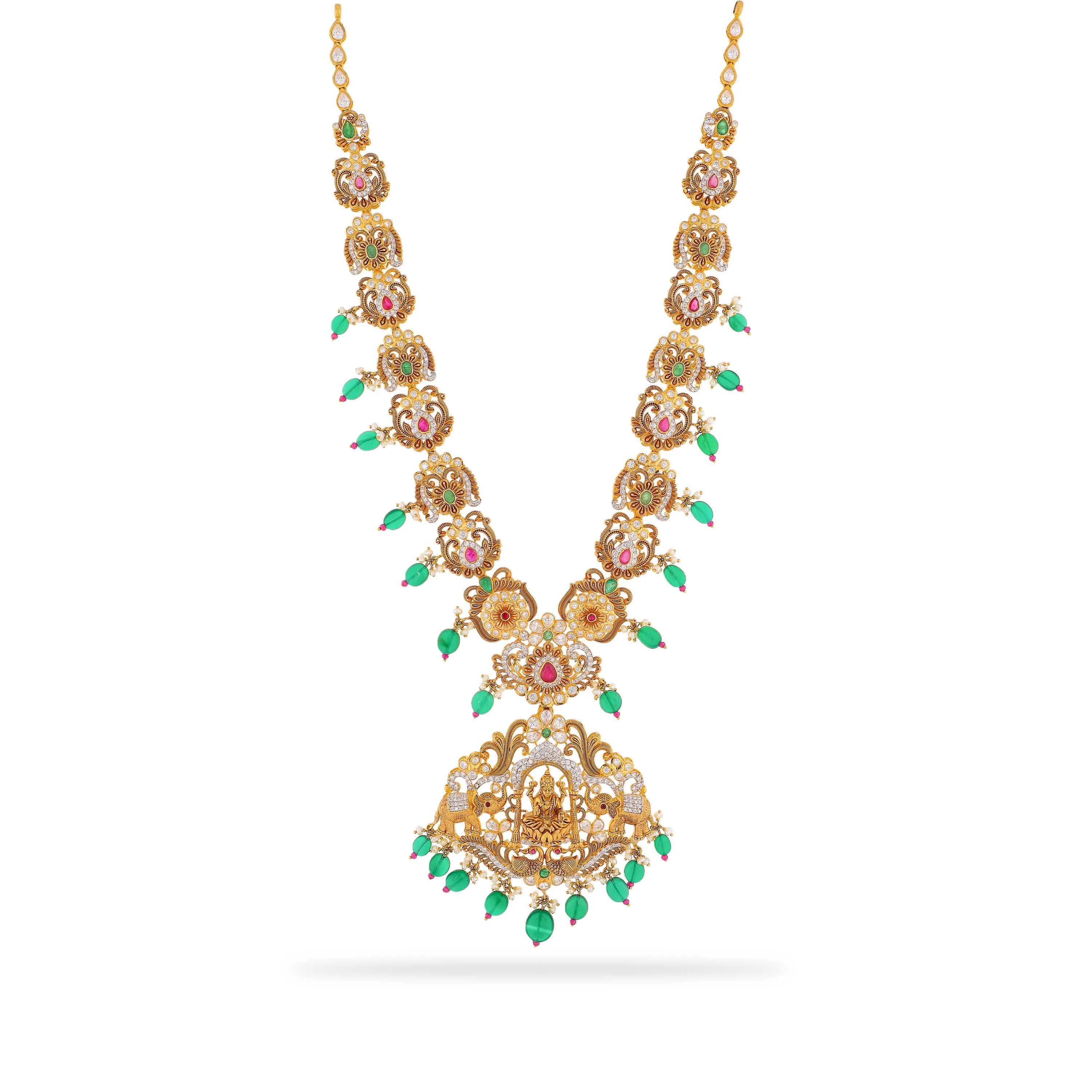 Antique Finished And Studded 22KT Gold Fancy Chain
