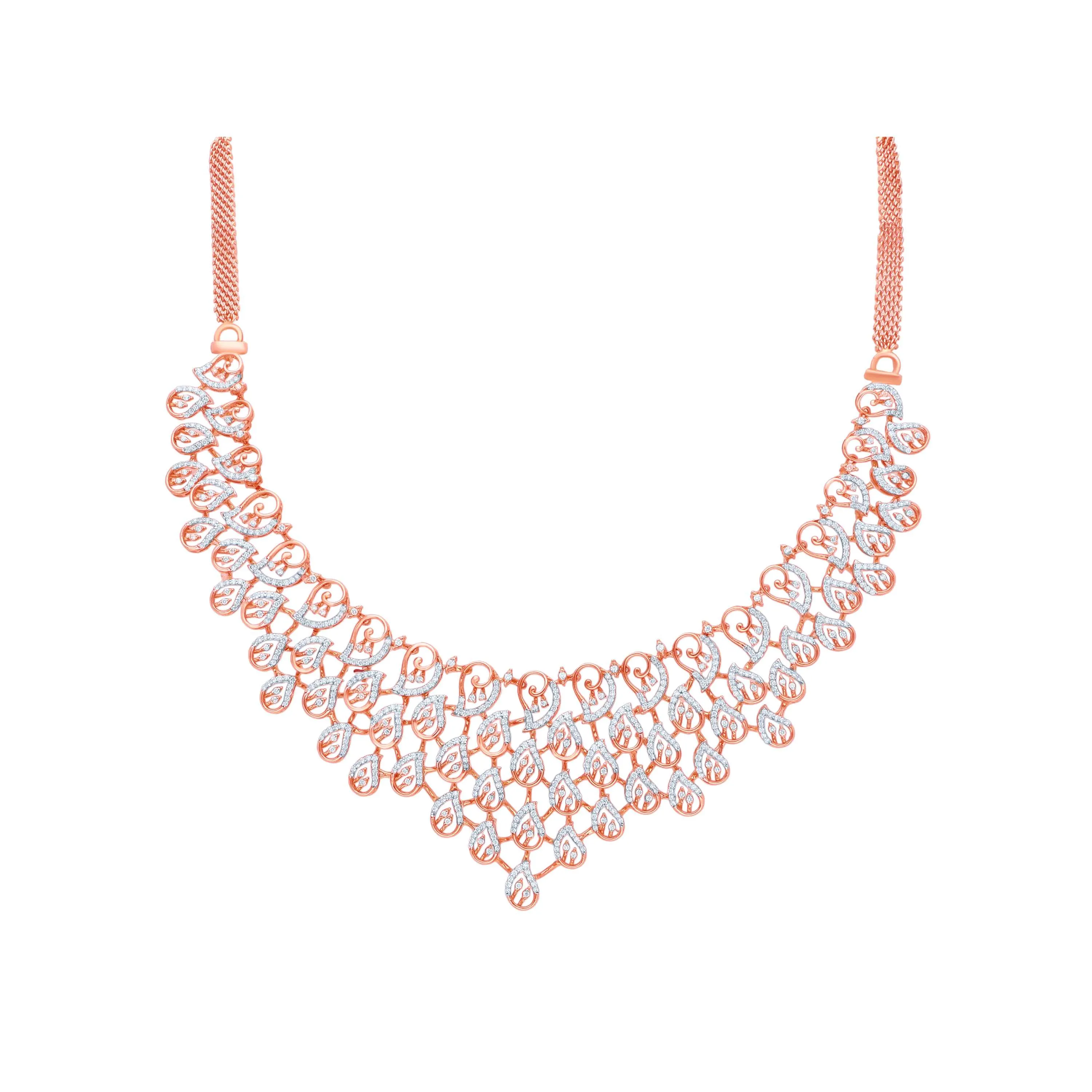 Finely Detailed And Studded 18KT Diamond Necklace