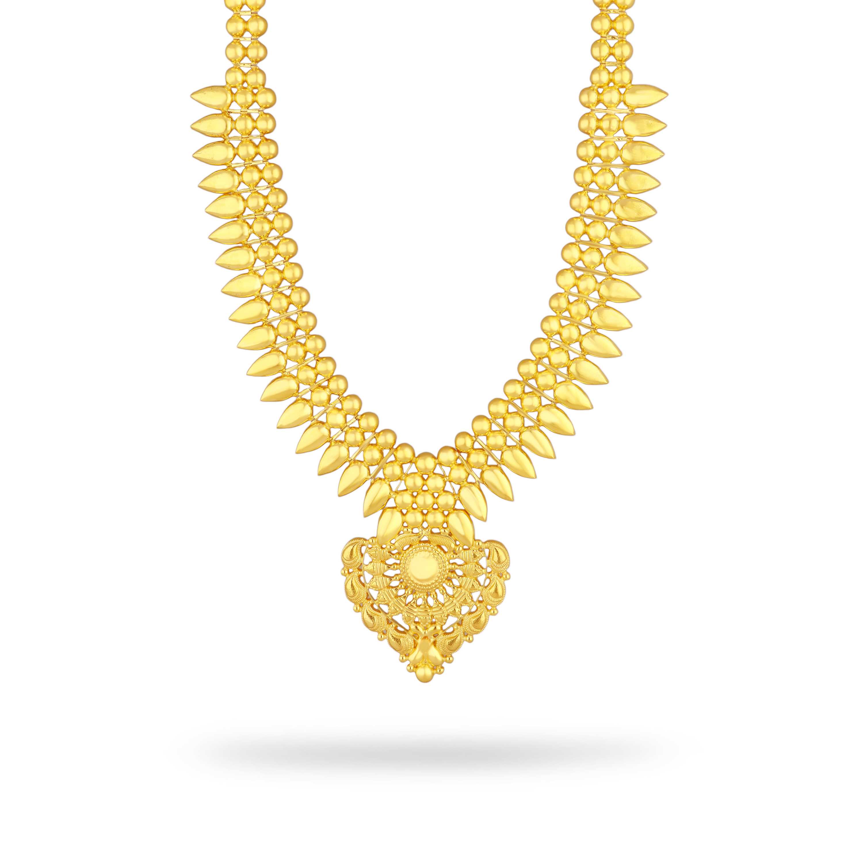 Traditionally Crafted Kerala Pattern 22KT Gold Necklace