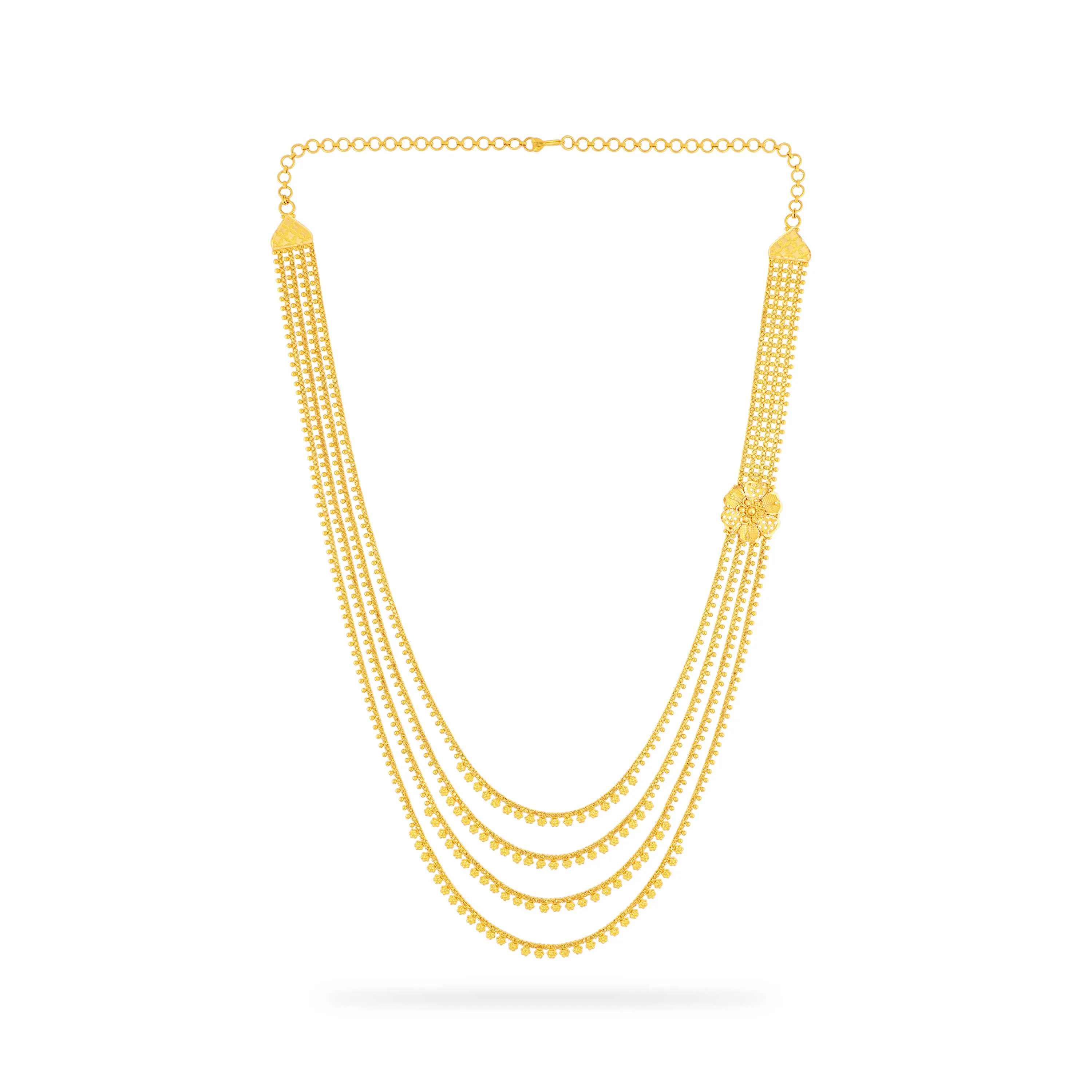 Traditionally Crafted And Detailed 22KT Gold Fancy Chain For Women