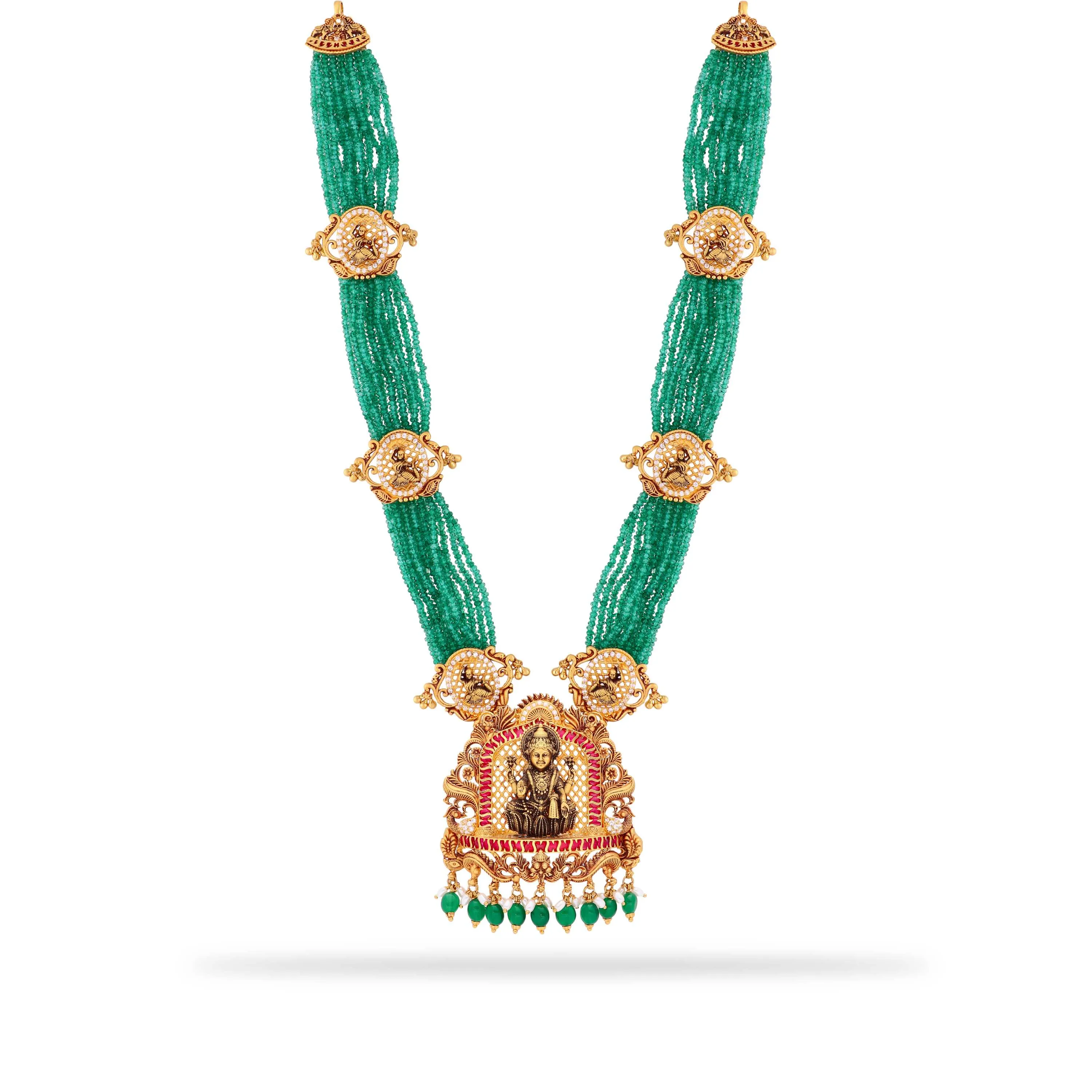 Specially Crafted And Antique Finished 22KT Gold Lakshmi Devi Fancy Chain