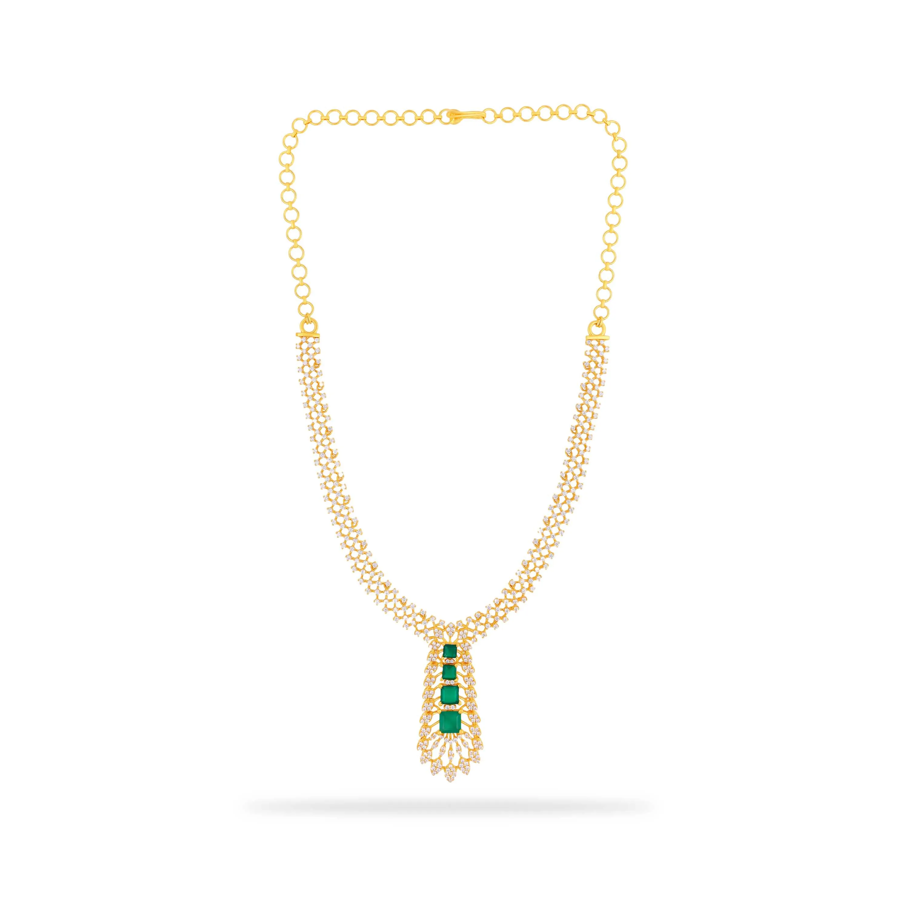 Premium Gorgeously Detailed And Studded 22KT Gold Necklace