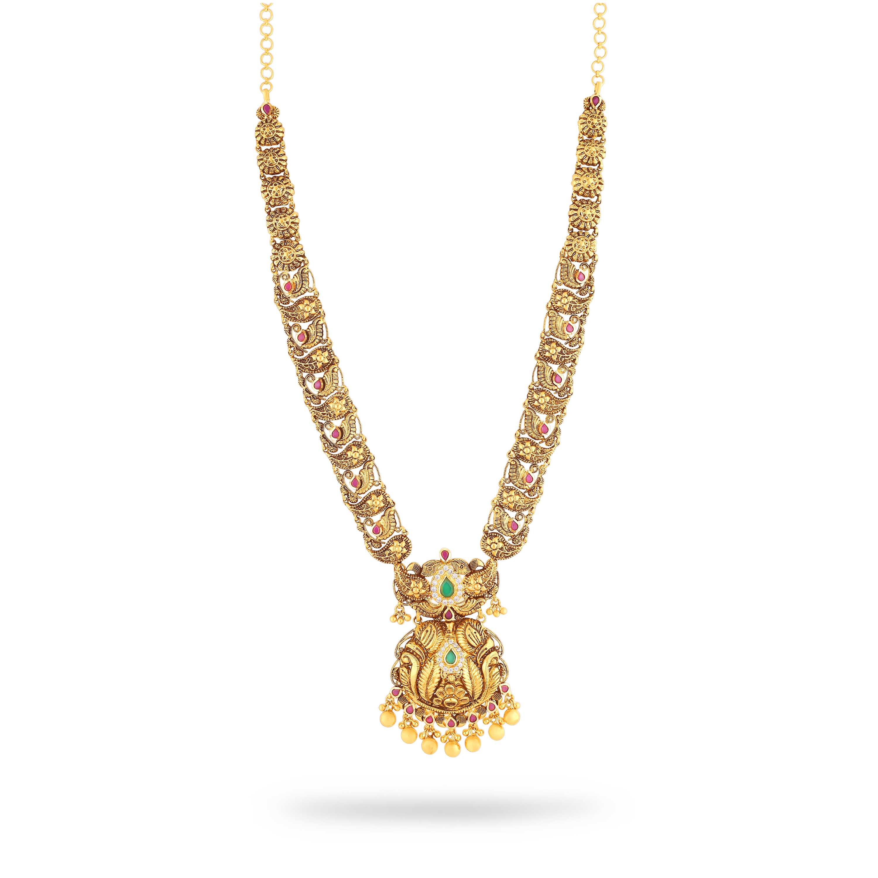 Traditionally Crafted And Antique Finished 22KT Gold Haaram