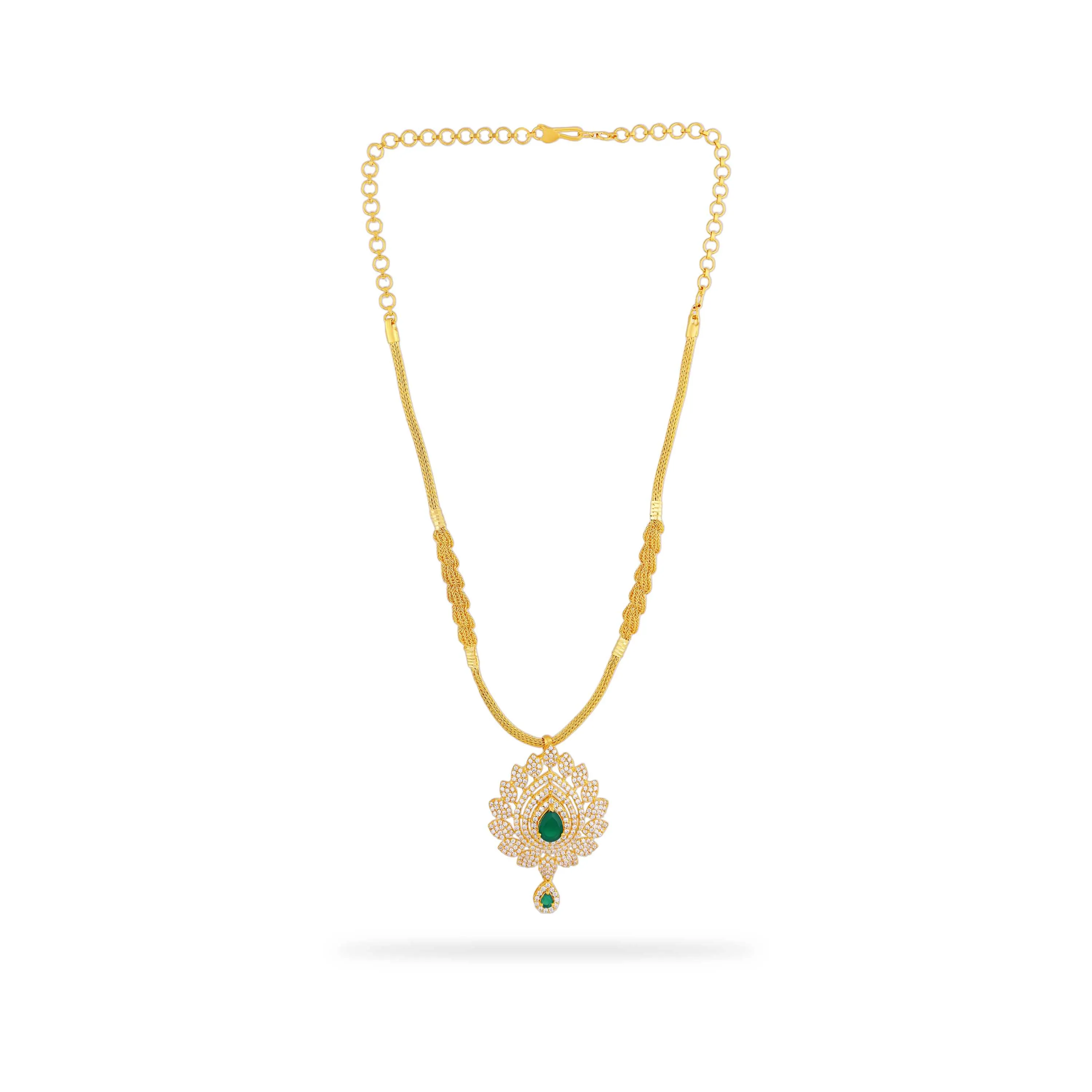 Premium Gorgeously Detailed And Studded 22KT Gold Necklace