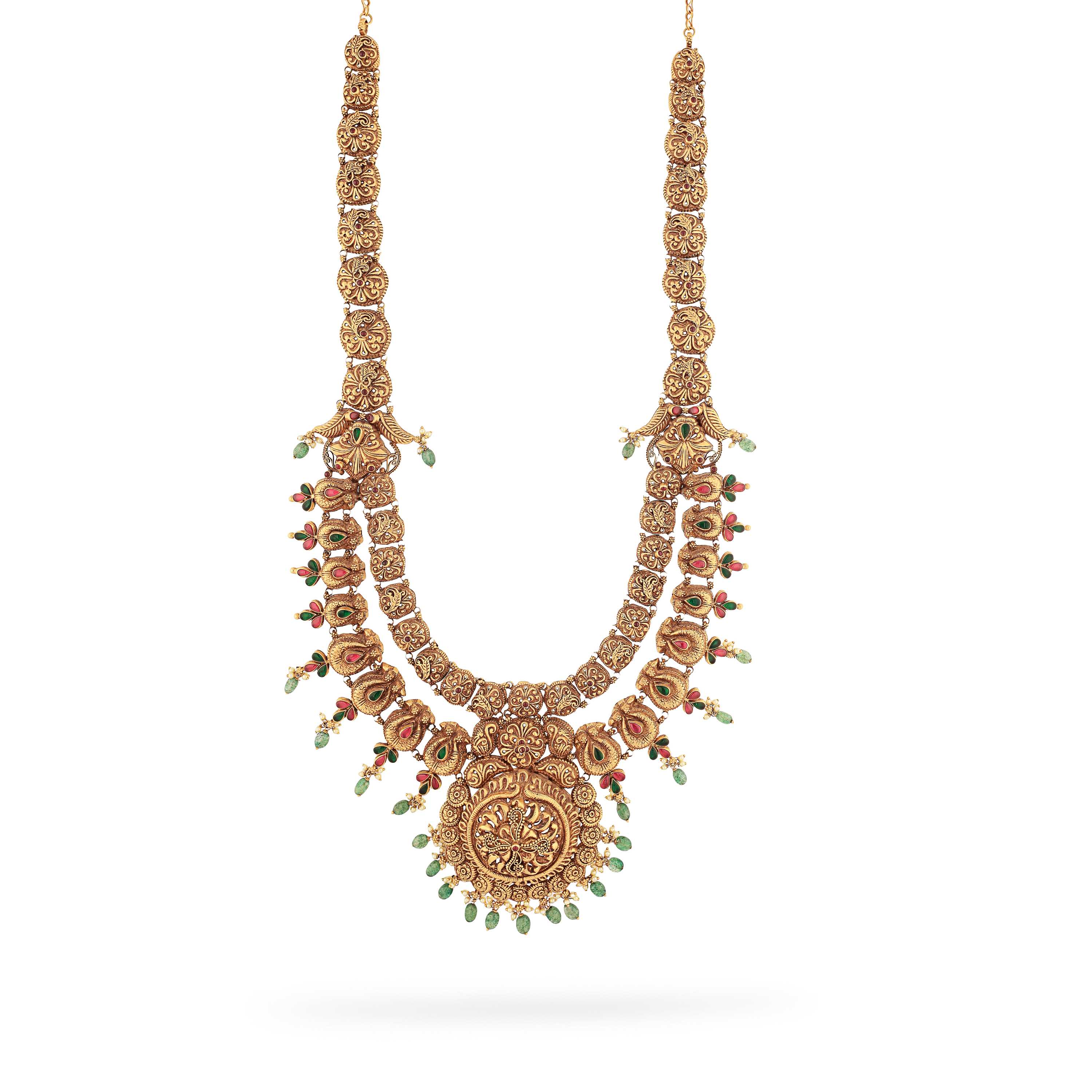 Gorgeously Detailed And Antique Finished 22KT Gold Haaram