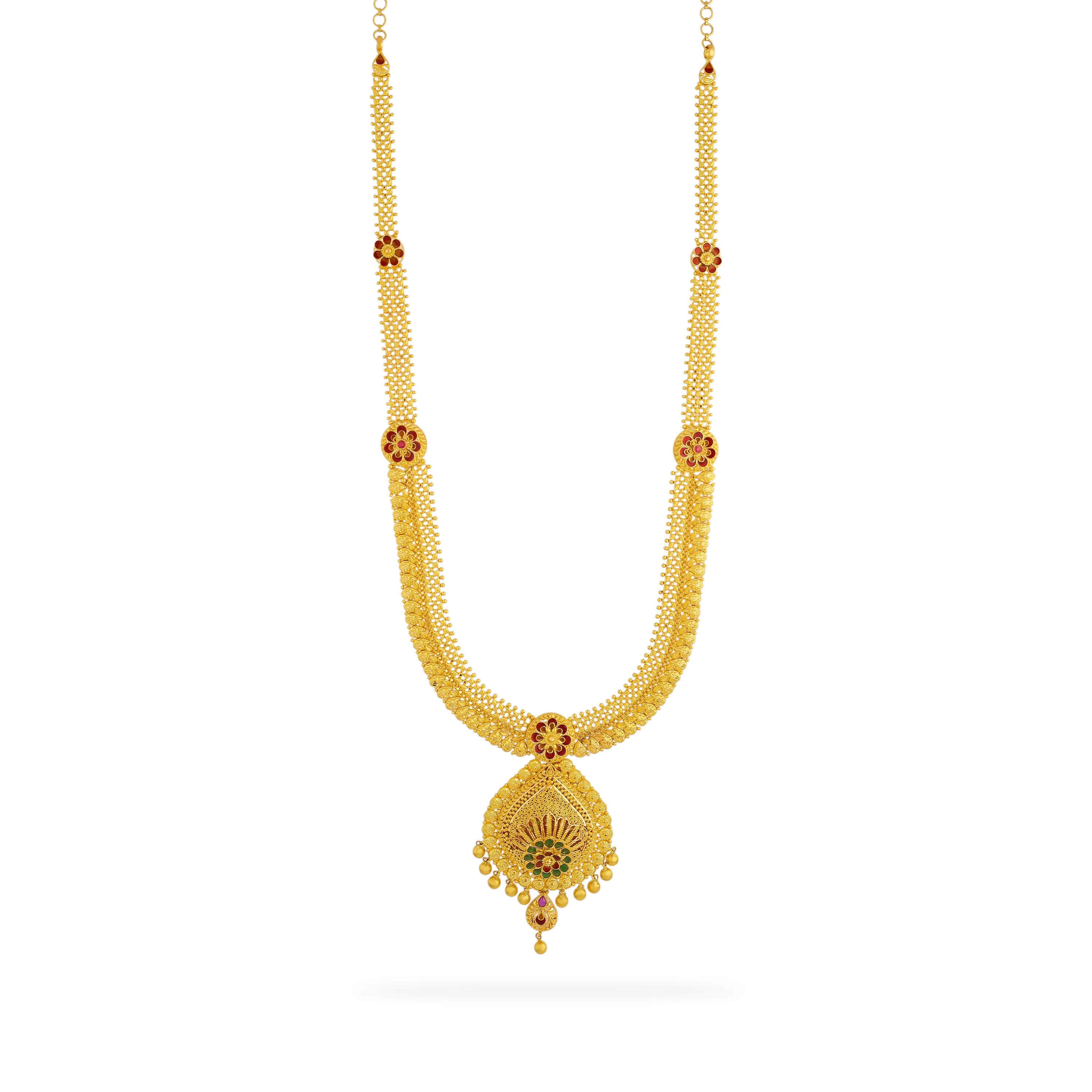 Enamel Worked And Detailed 22KT Gold Haaram