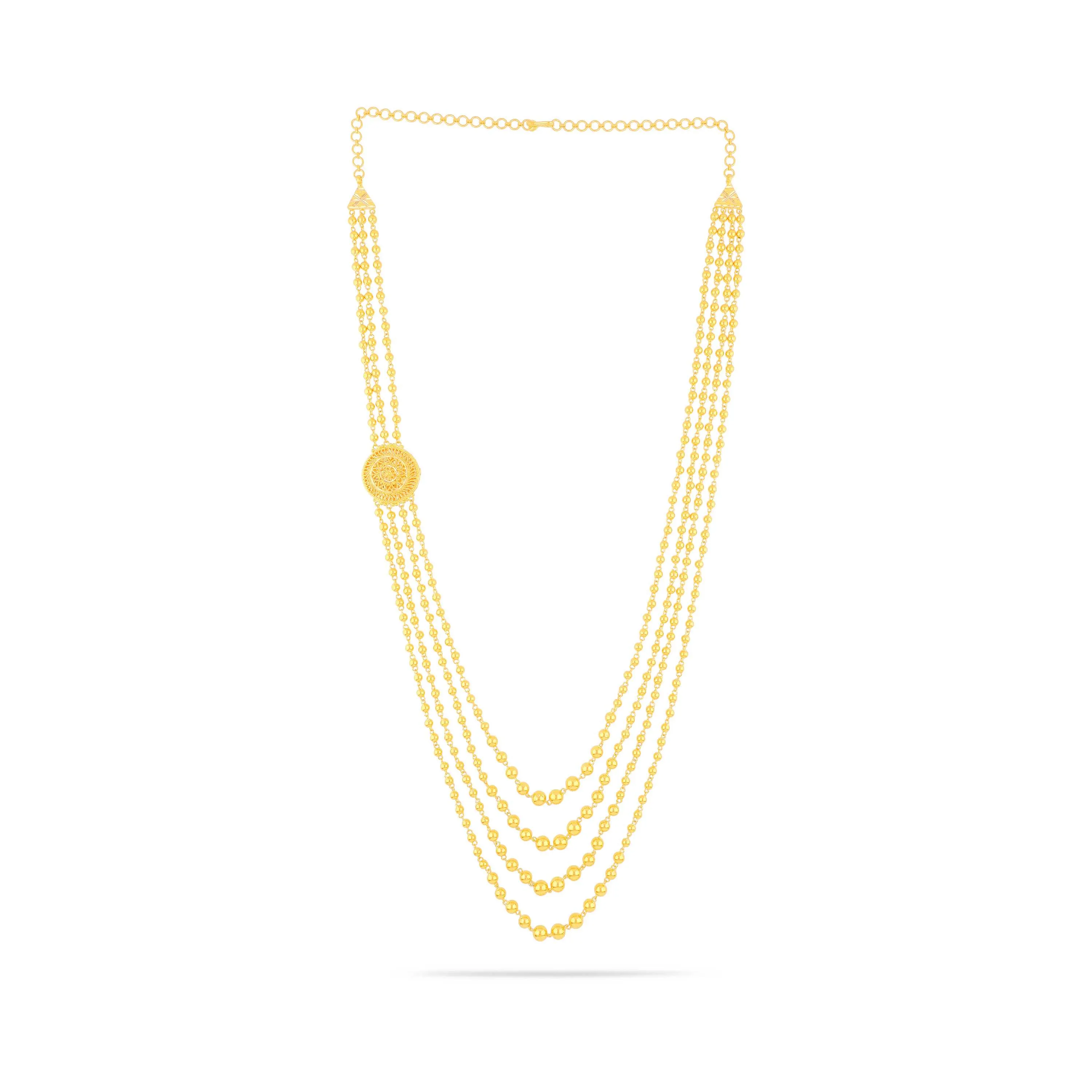 Traditionally Crafted Manimala Pattern 22KT Gold Haaram