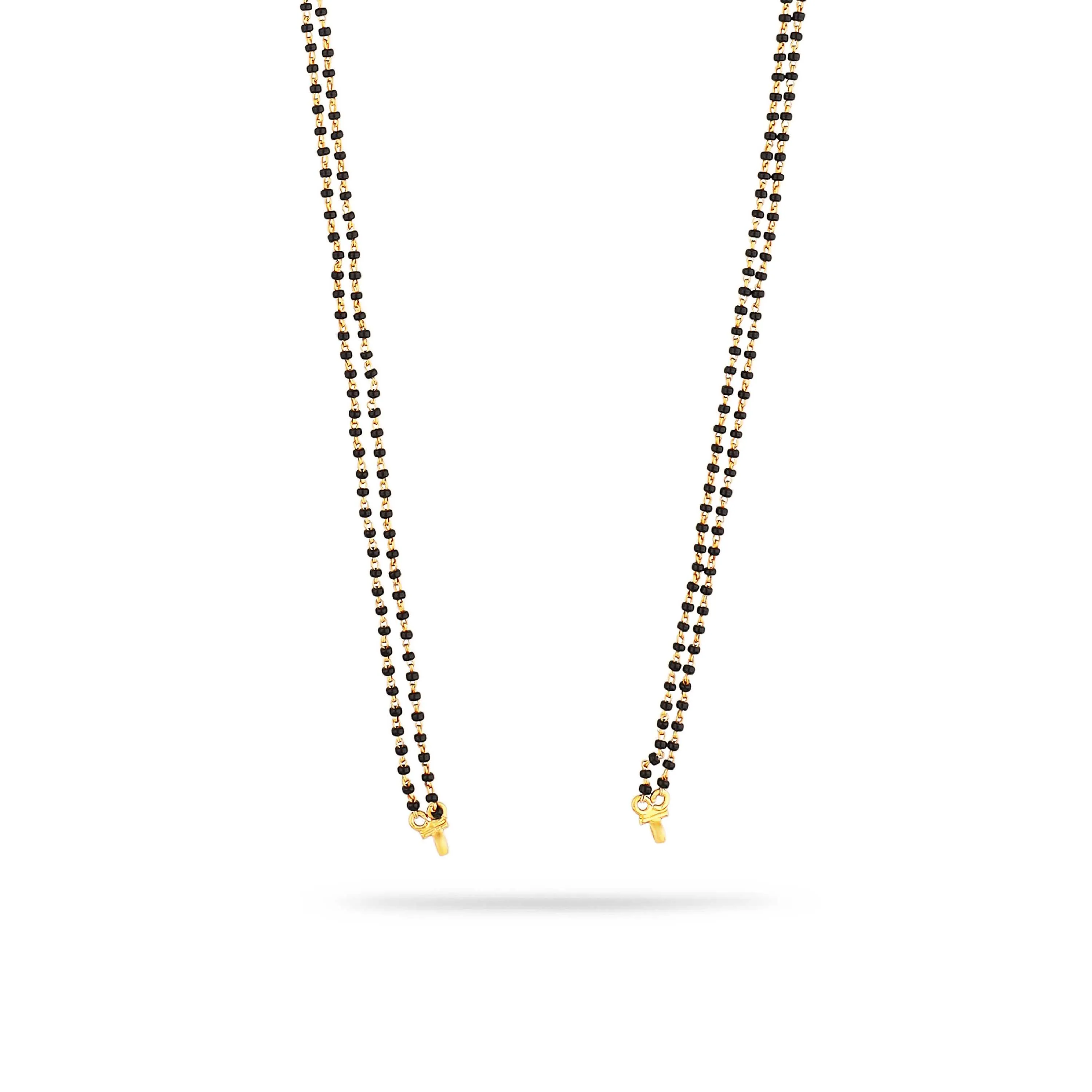 Classic Black Beaded And Detailed 22KT Gold Mangalsutra