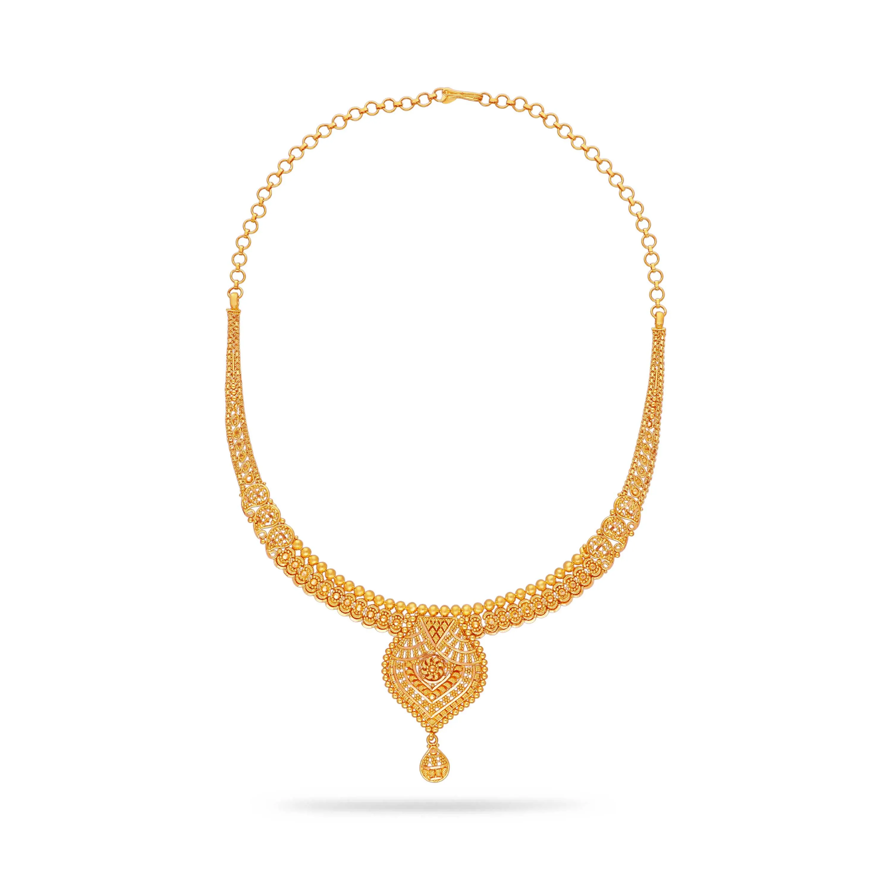 Classic Finely Detailed And Crafted 22KT Gold Necklace For Women