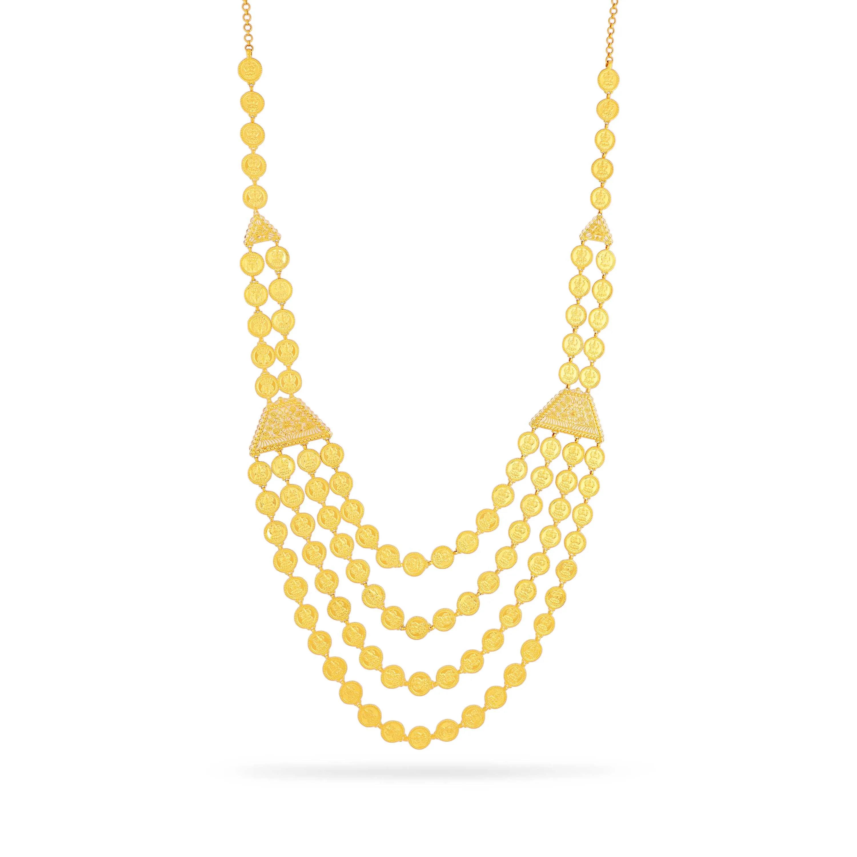 Traditionally Crafted And Detailed 22KT Gold Haaram For Women