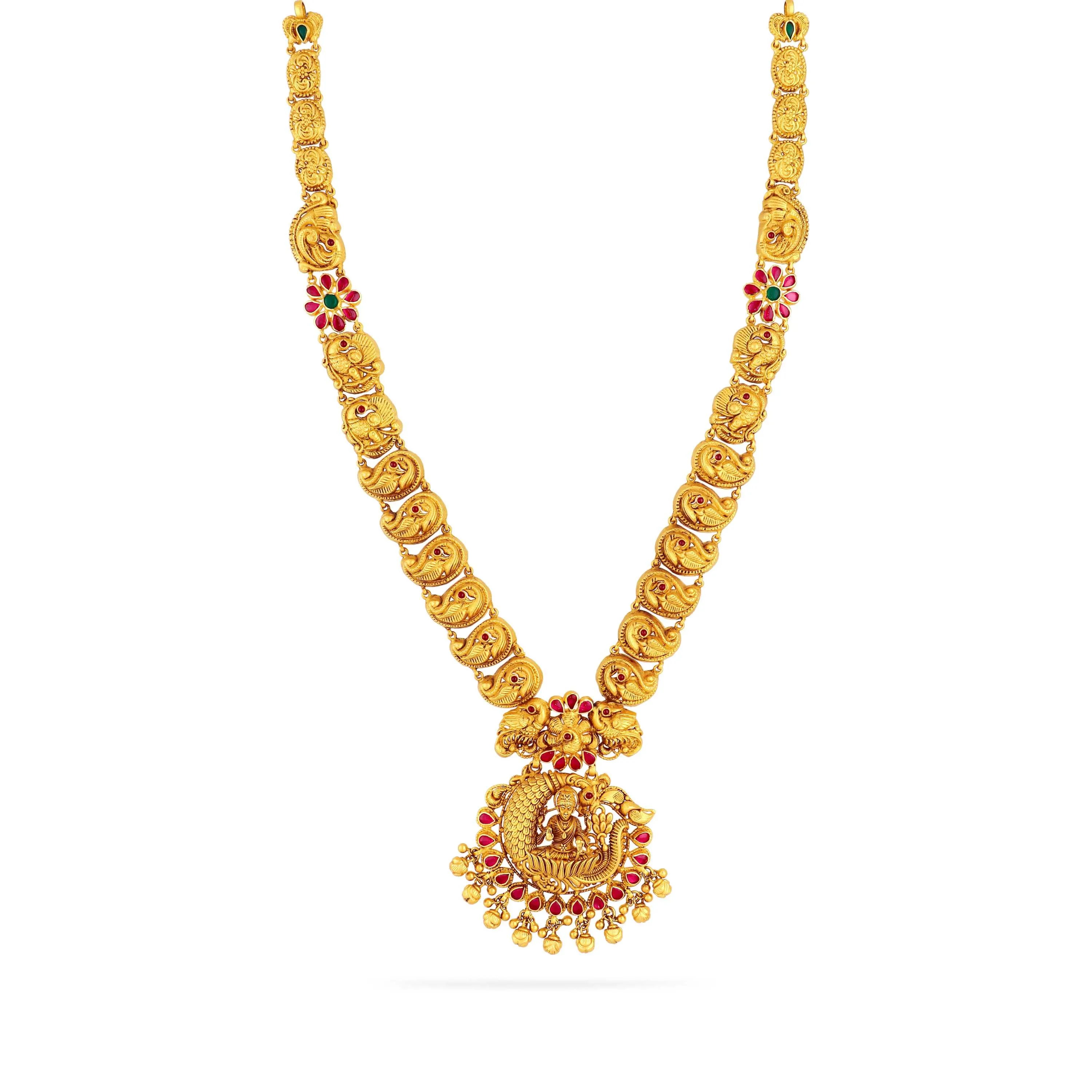 Specially Crafted And Antique Finished 22KT Gold Fancy Chain For Women