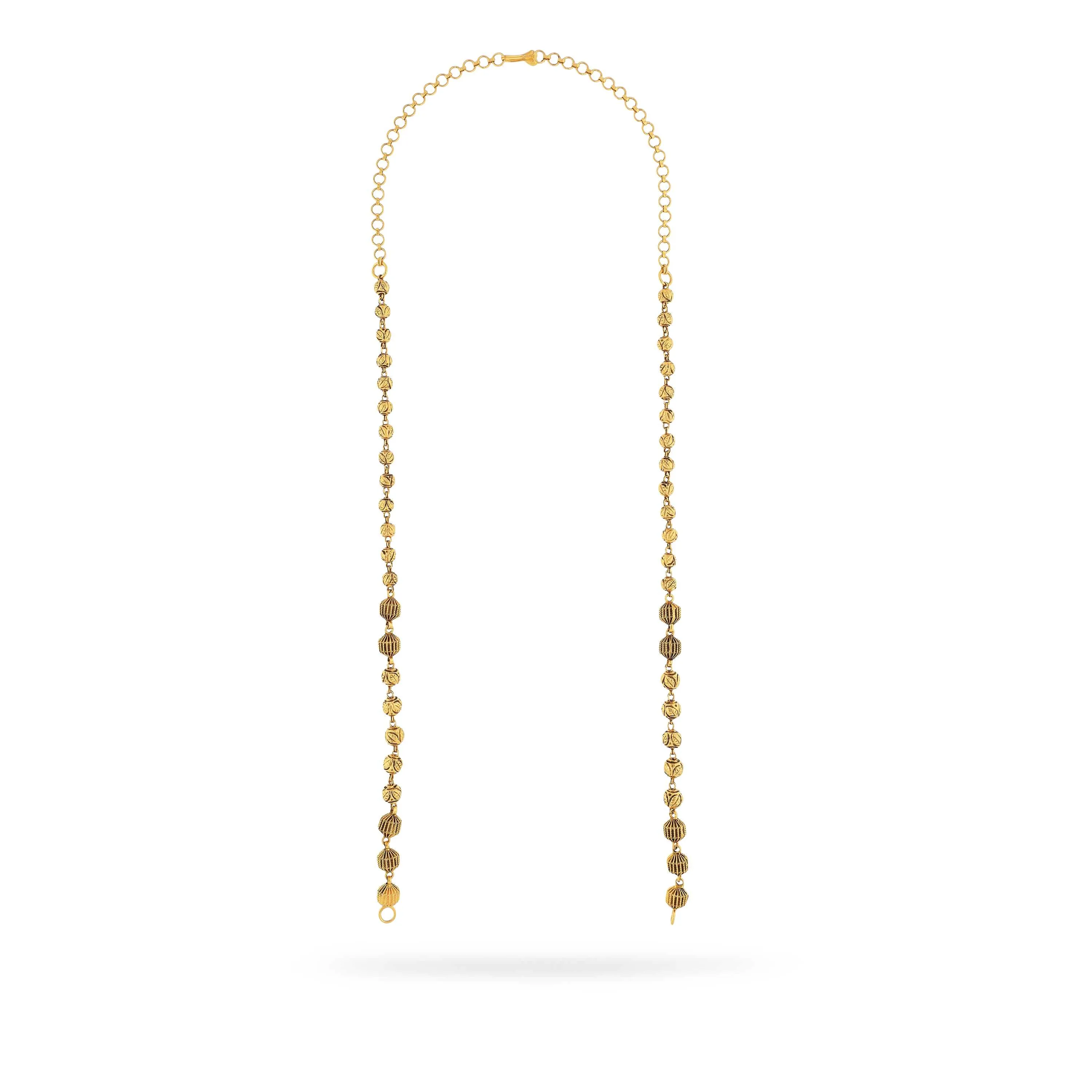 Specially Crafted And Antique Finished 22KT Gold Fancy Chain