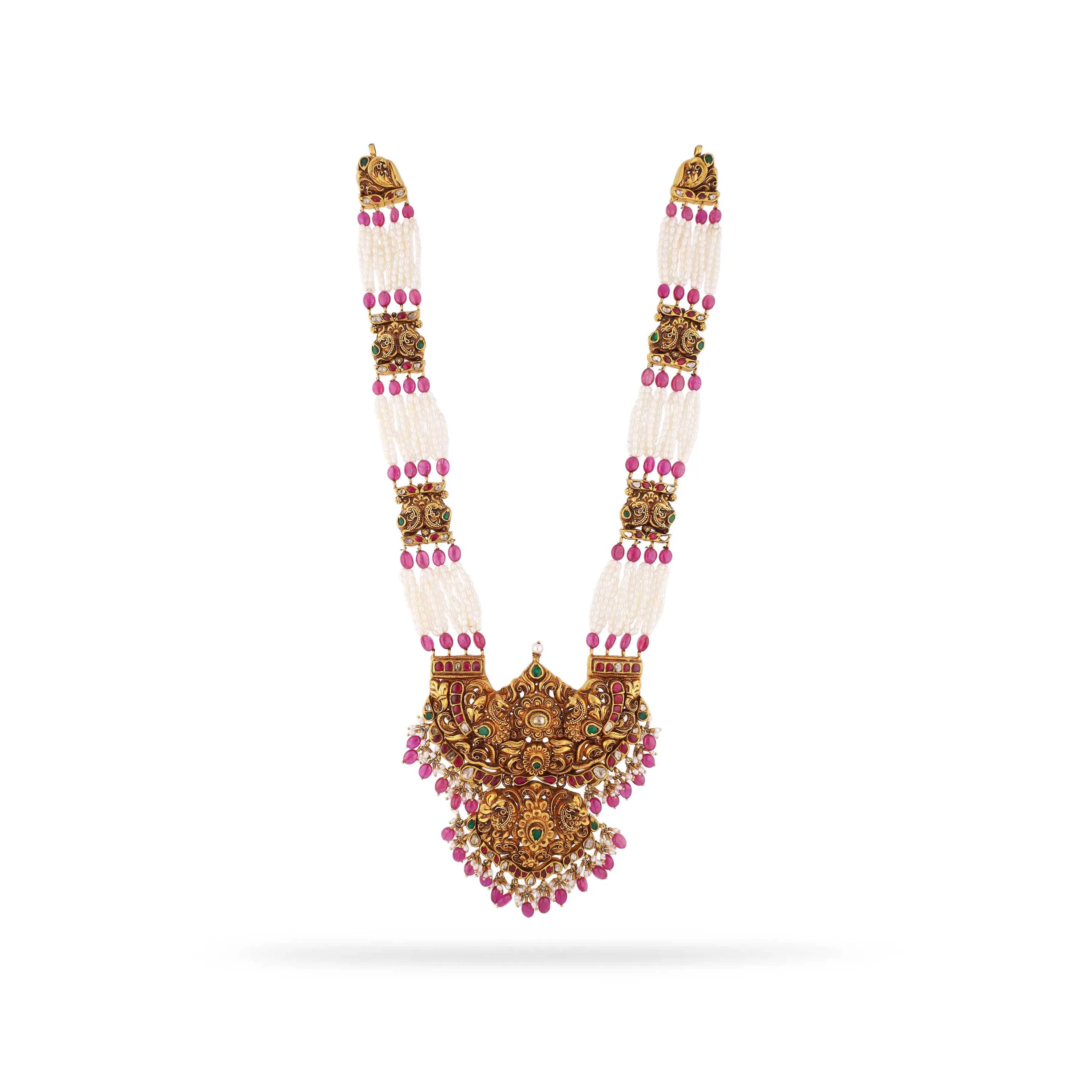 Classic Antique Finished And Studded 22KT Gold Fancy Chain