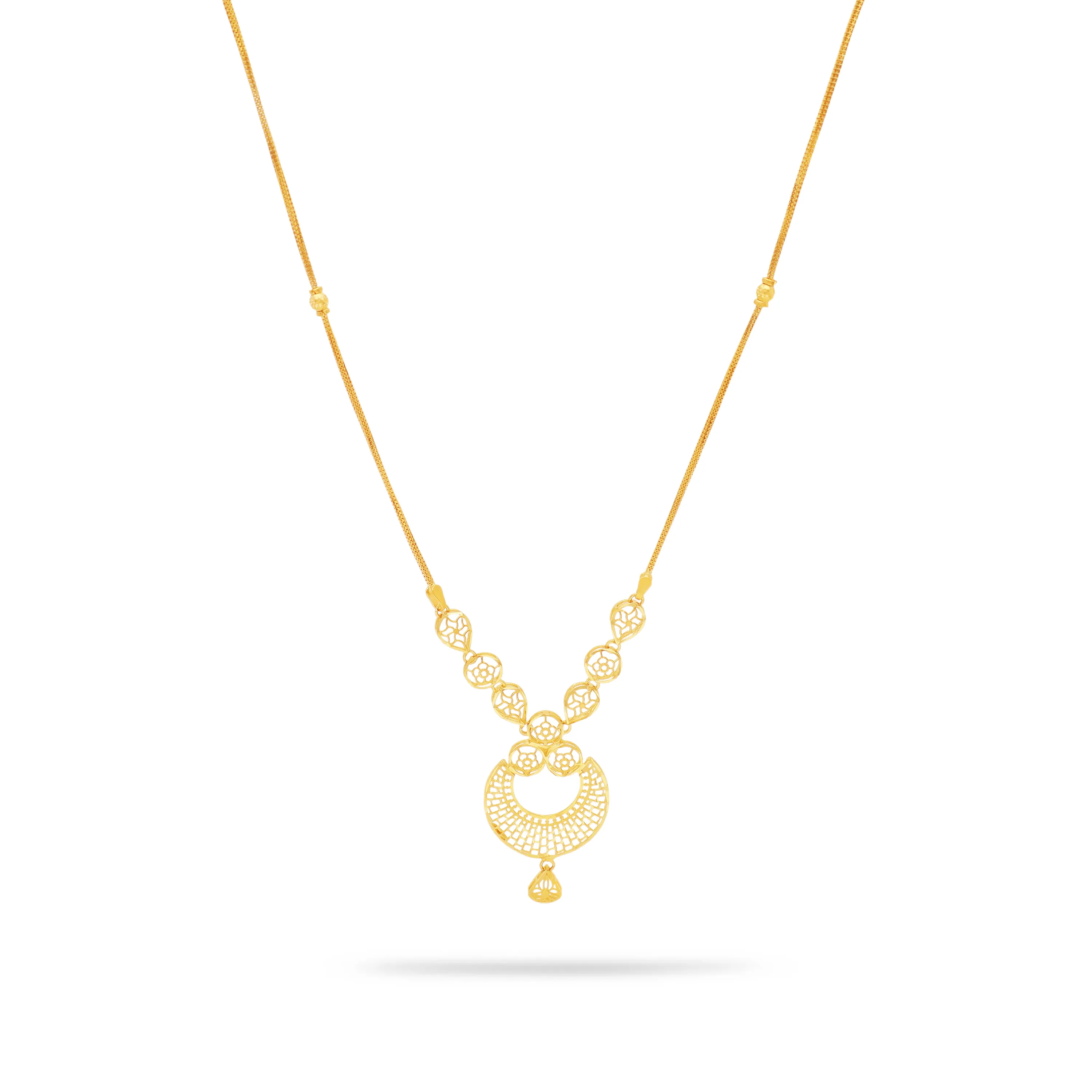 Traditionally Crafted And Detailed 22KT Gold Necklace