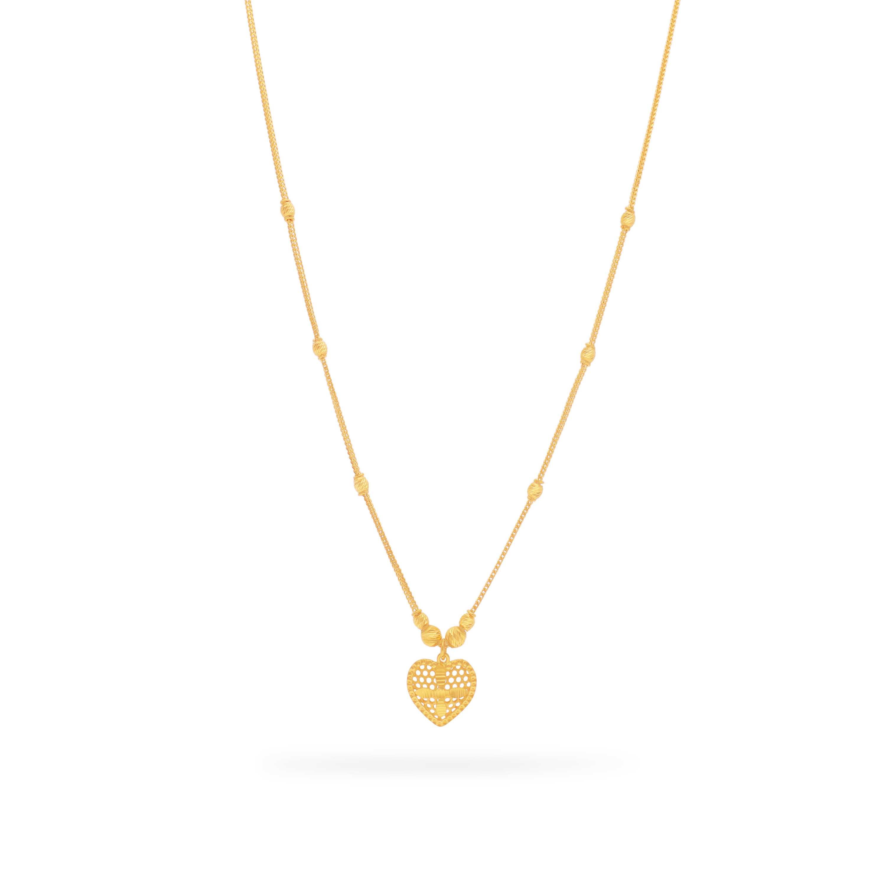 Fancy Rajkot Pattern 22KT Gold Party Wear Necklace