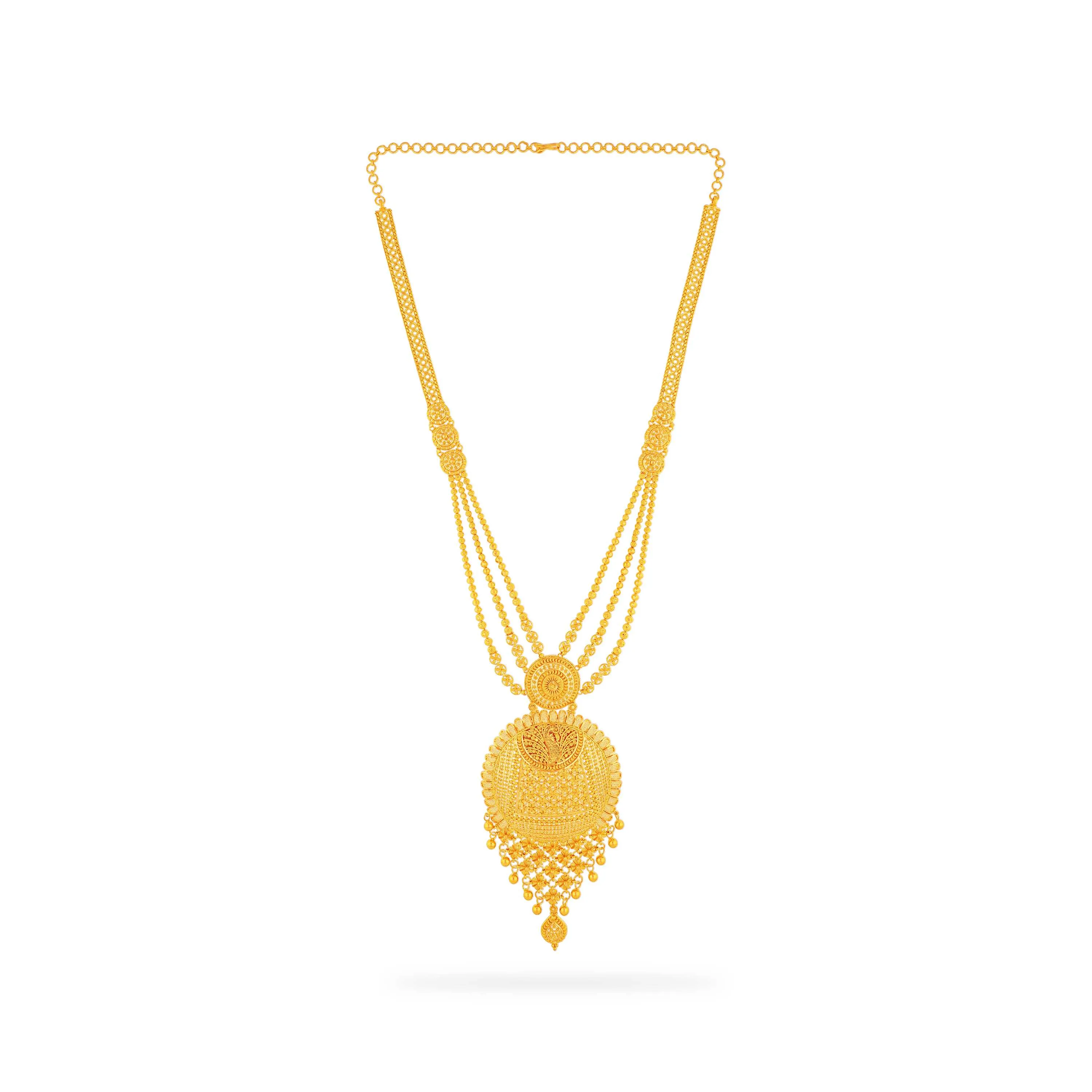 Matte Finished And Detailed 22KT Gold Haaram