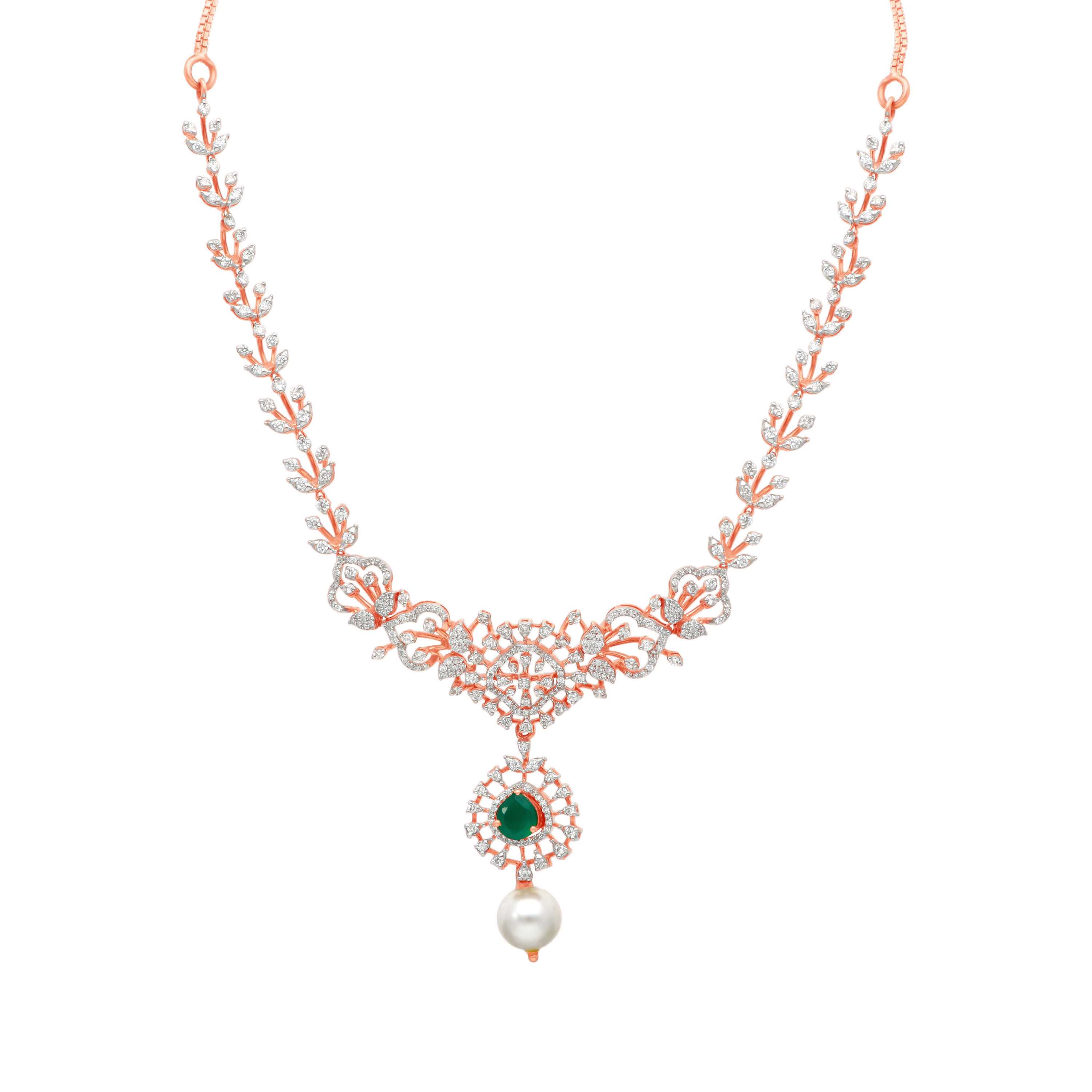 Intricately Detailed And Studded 18KT Diamond Necklace