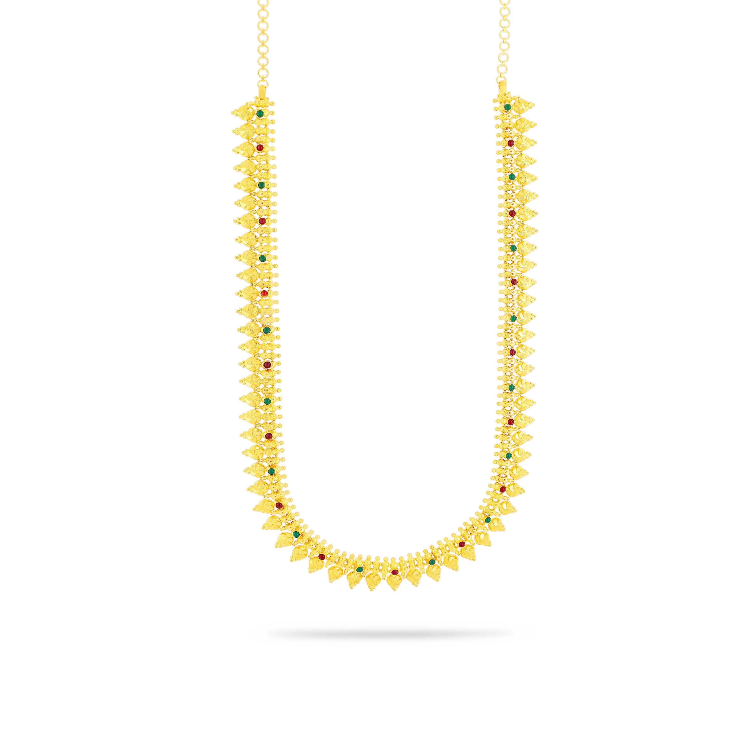 Traditionally Crafted And Detailed 22KT Gold Haaram For Women