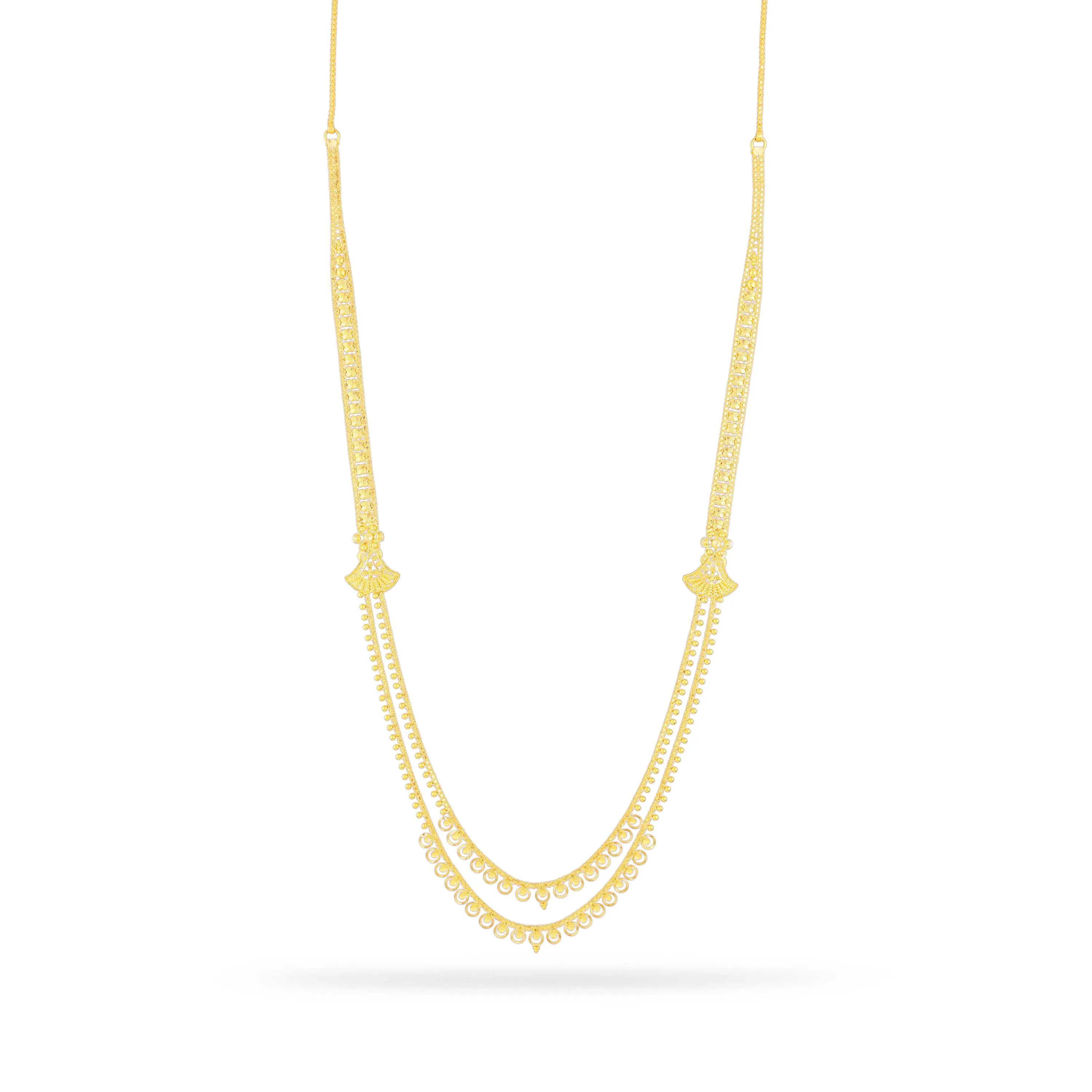 Specially Crafted And Detailed 22KT Gold Fancy Chain For Women